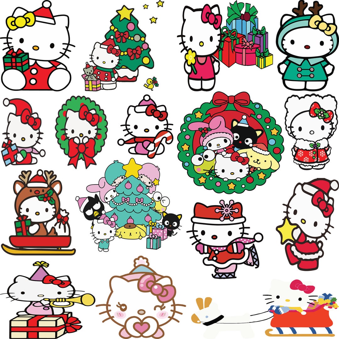 Hello Kitty Cartoon Svg-png-pdf-eps-dxf Bundle L - Etsy