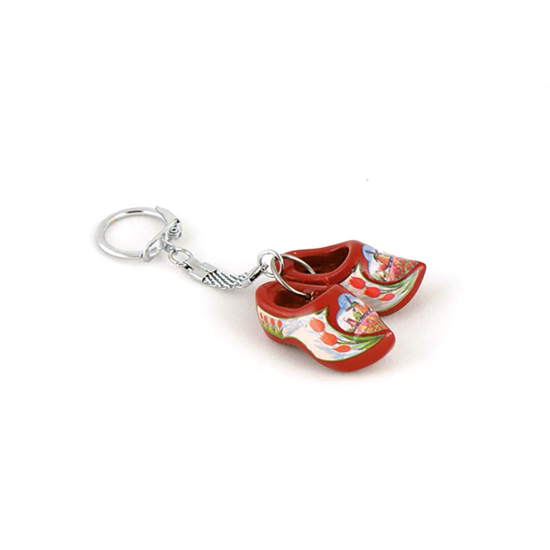 Traditional Clog Key Ring Double Red - Etsy