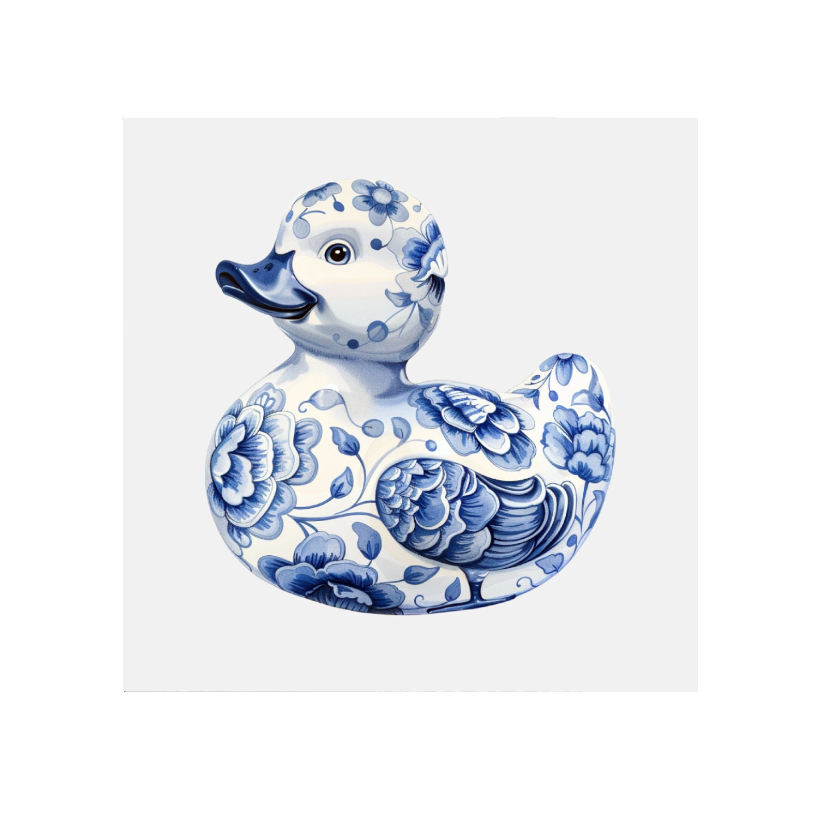 Delft Blue Ceramic Tile: Rubber Duck - Handmade Ceramic Art, Unique ...