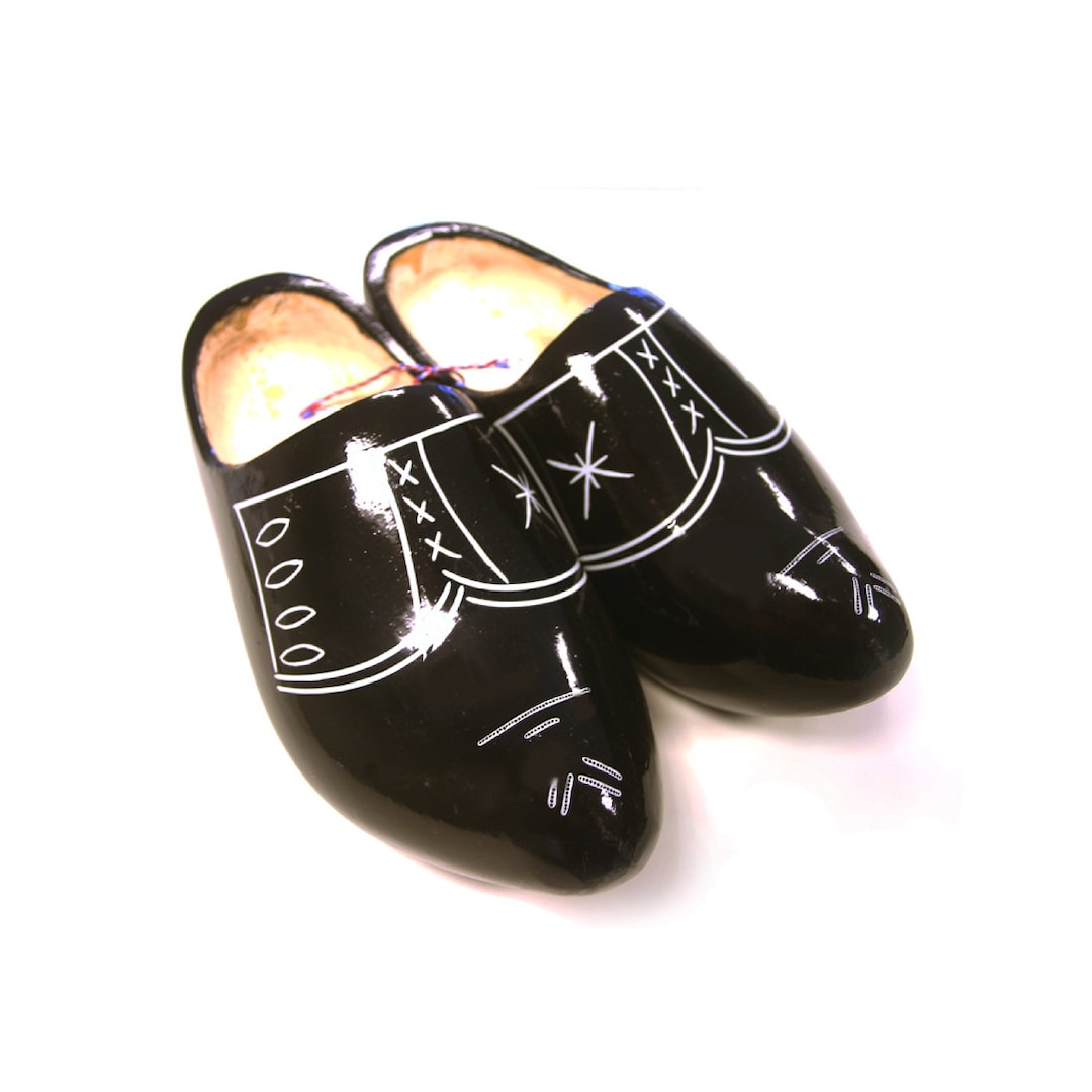 Traditional Black Wooden Clogs - Etsy