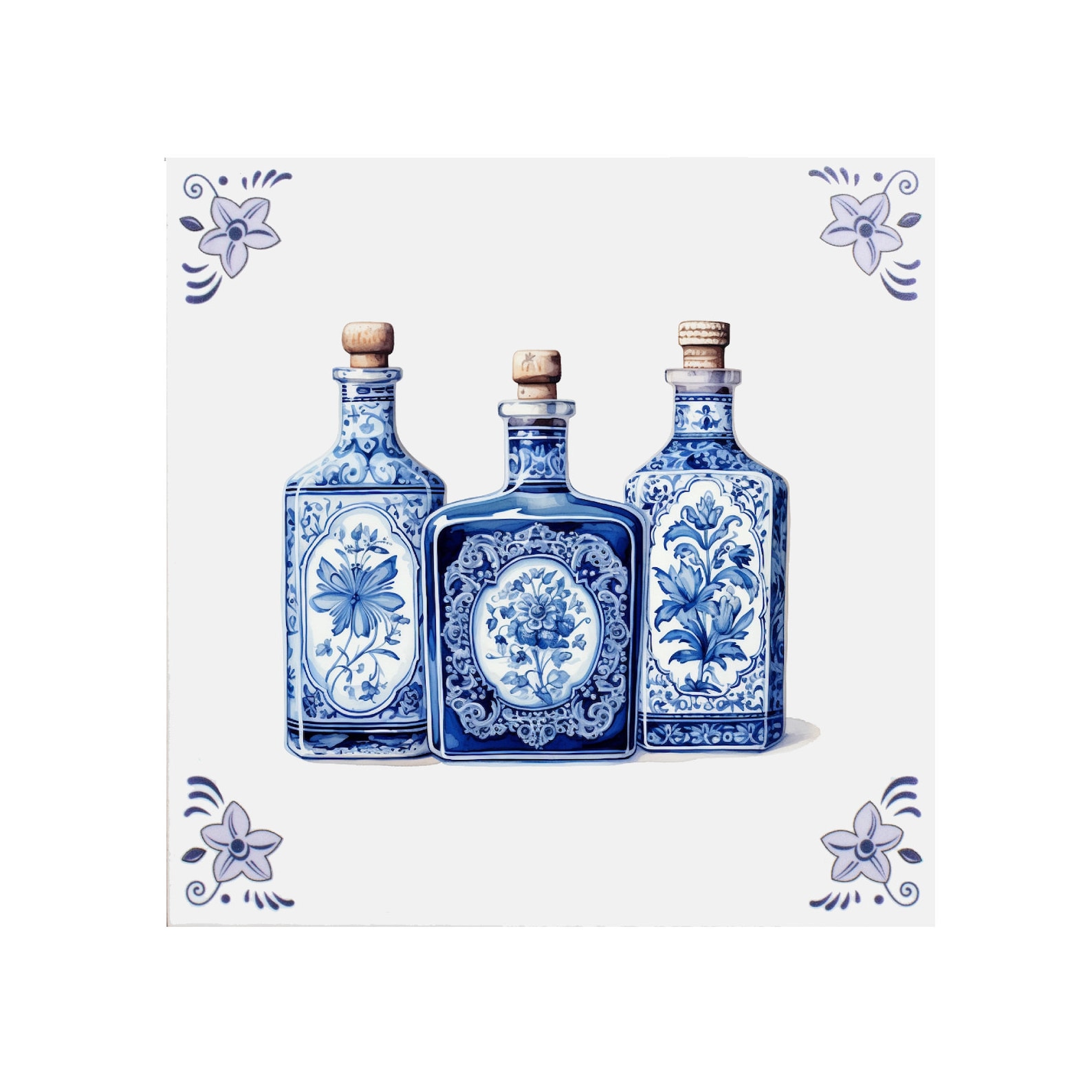 Delft Blue Ceramic Tile: American Whiskey - Handmade Ceramic Art ...