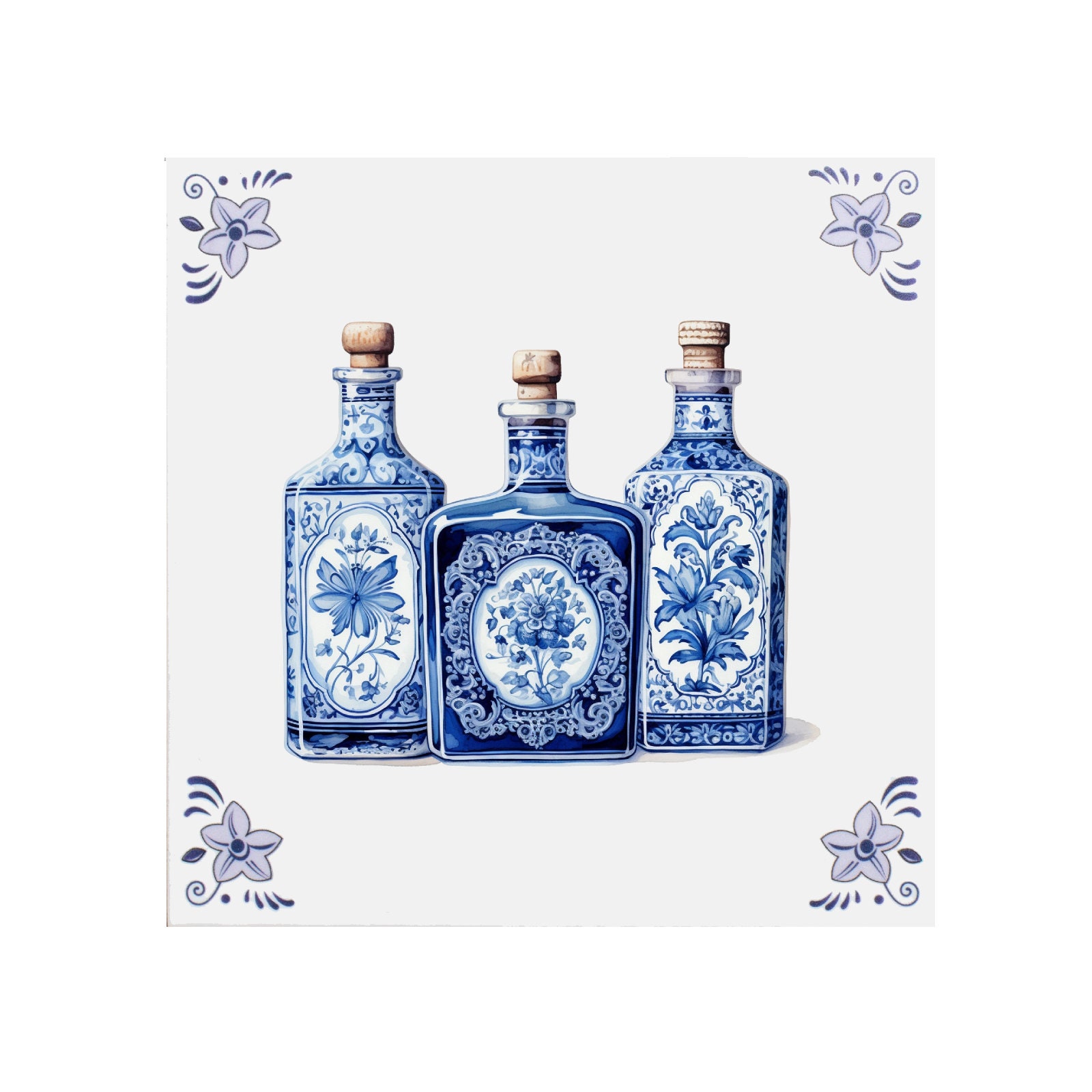 Delft Blue Ceramic Tile: American Whiskey - Handmade Ceramic Art ...
