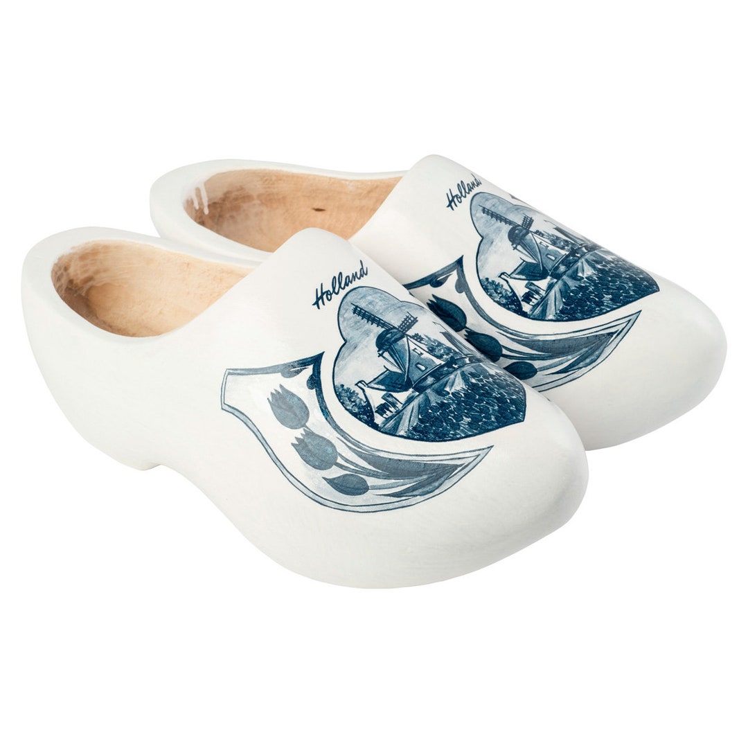 Delft Blue Wooden Clogs - Etsy