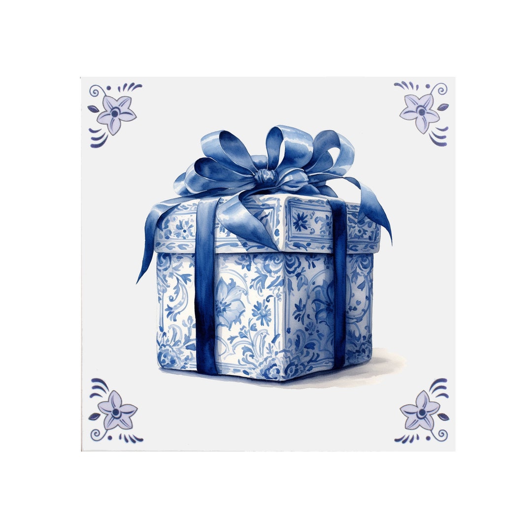 Delft Blue Ceramic Tile: Christmas Gift - Handmade Ceramic Art, Unique ...