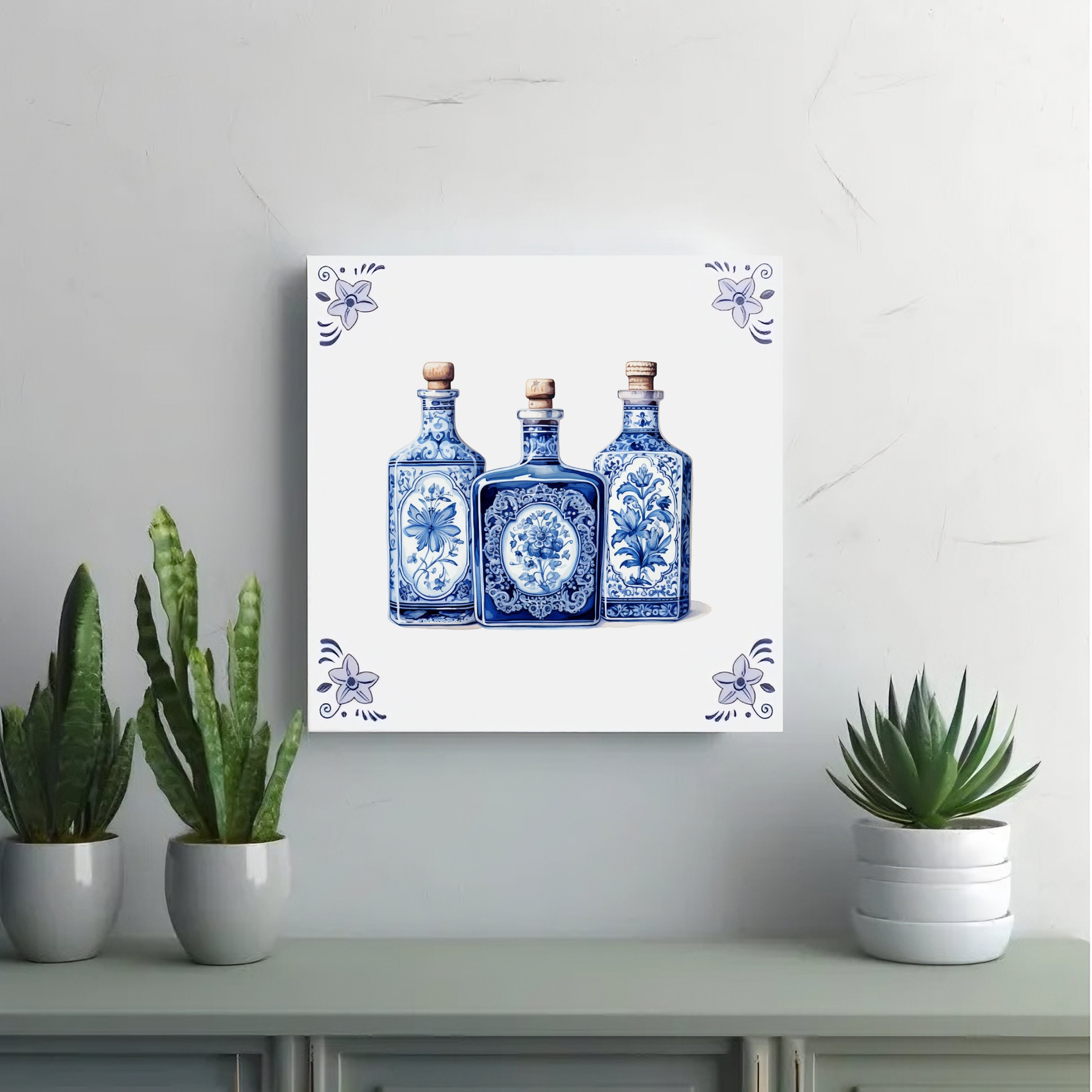 Delft Blue Ceramic Tile: American Whiskey - Handmade Ceramic Art ...