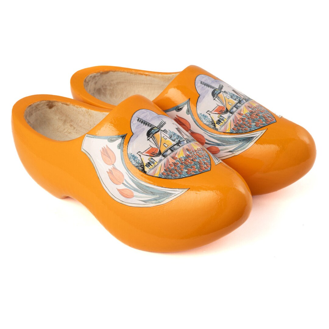 Orange Tulip Wooden Clogs - Etsy