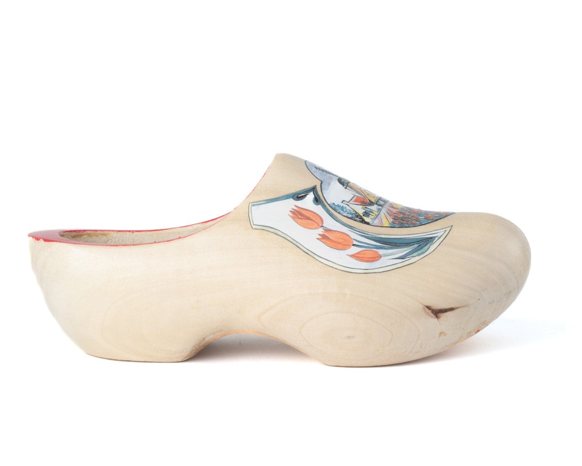 White Tulip Wooden Clogs With Red Edge - Etsy