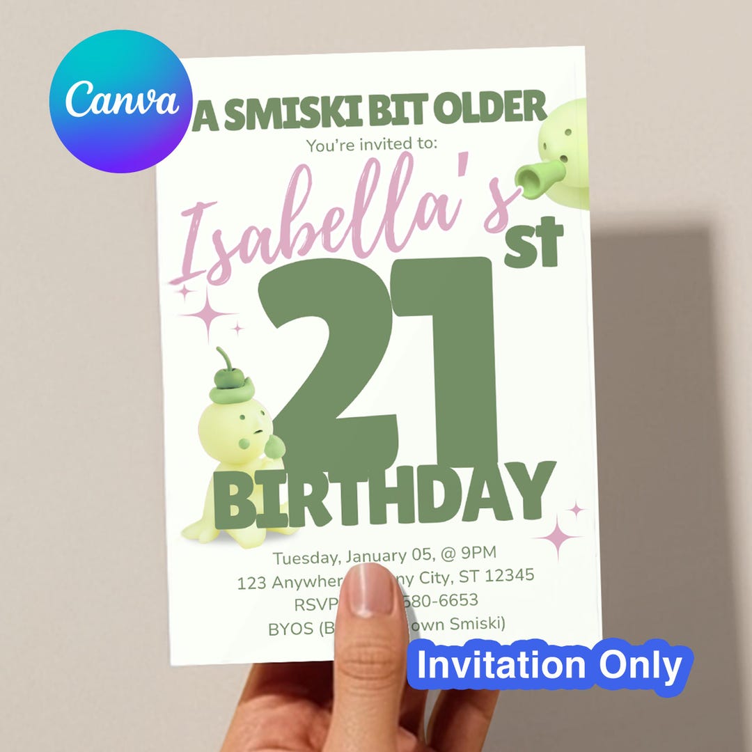 Smiski Birthday Party Canva Template Invitation (digital) - Etsy