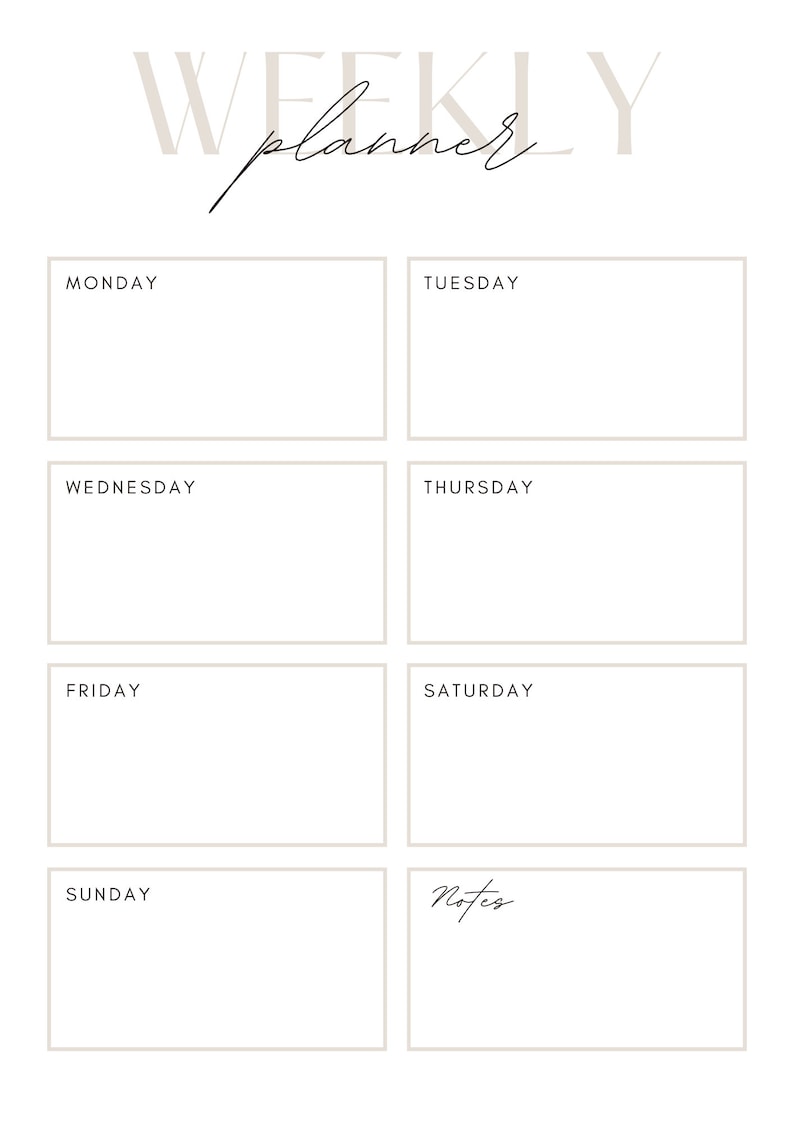 Weekly Planner Printable to Do List - Etsy