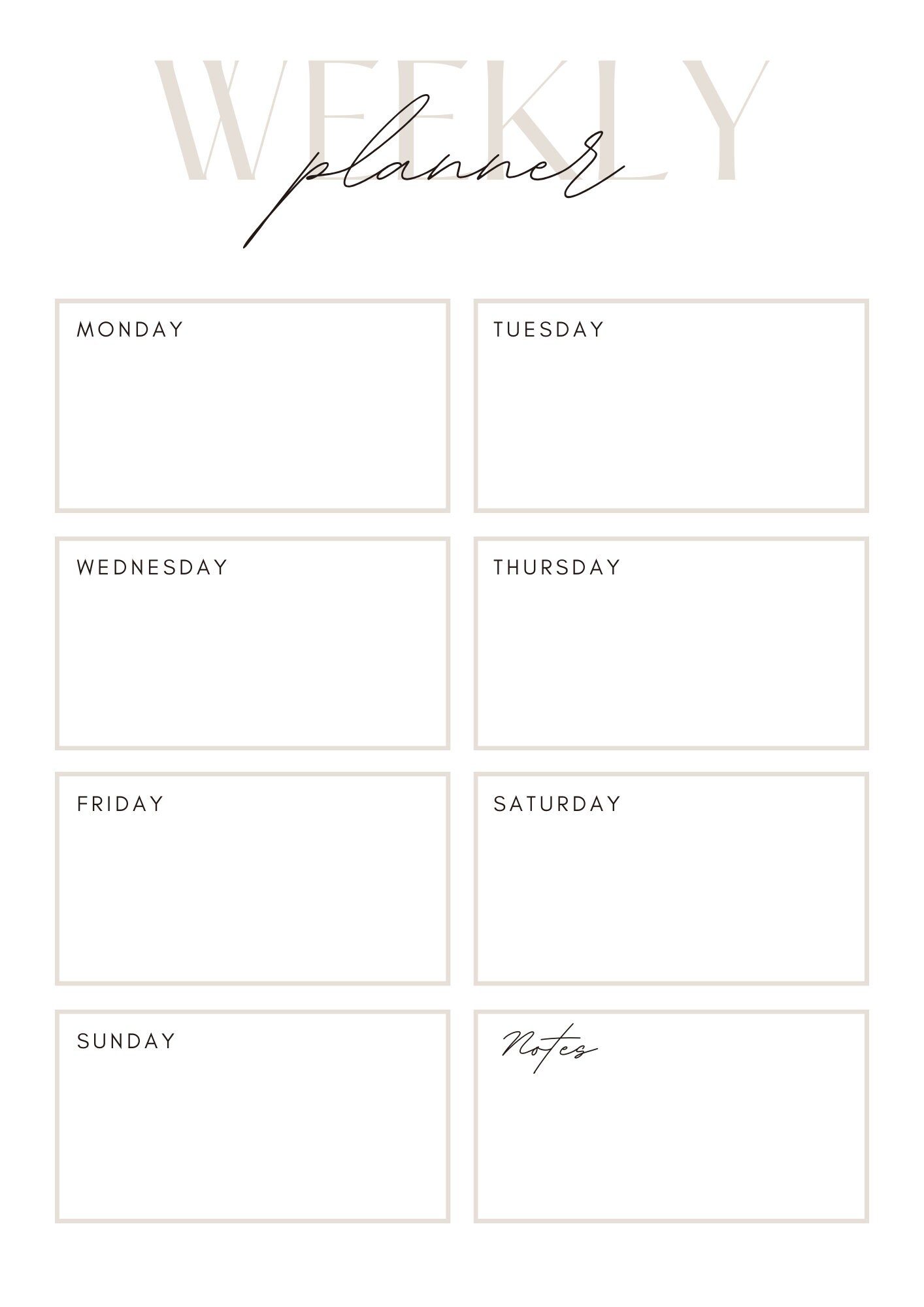 Weekly Planner Printable to Do List - Etsy