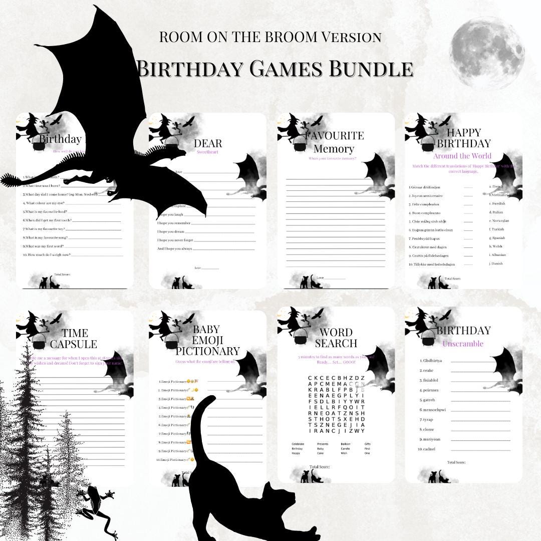 Room on the Broom Party Games – 8-page Printable PDF for Kids and ...