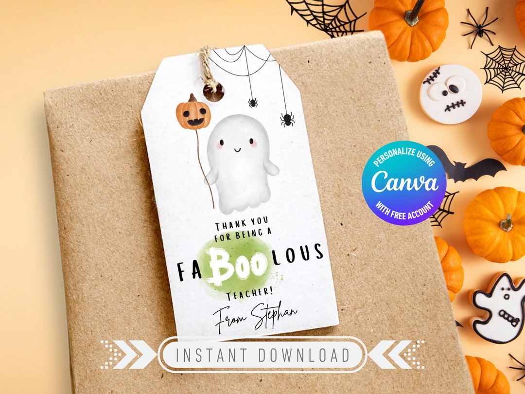 Editable Teacher Halloween Gift Tags | Printable Treat Bag Label ...
