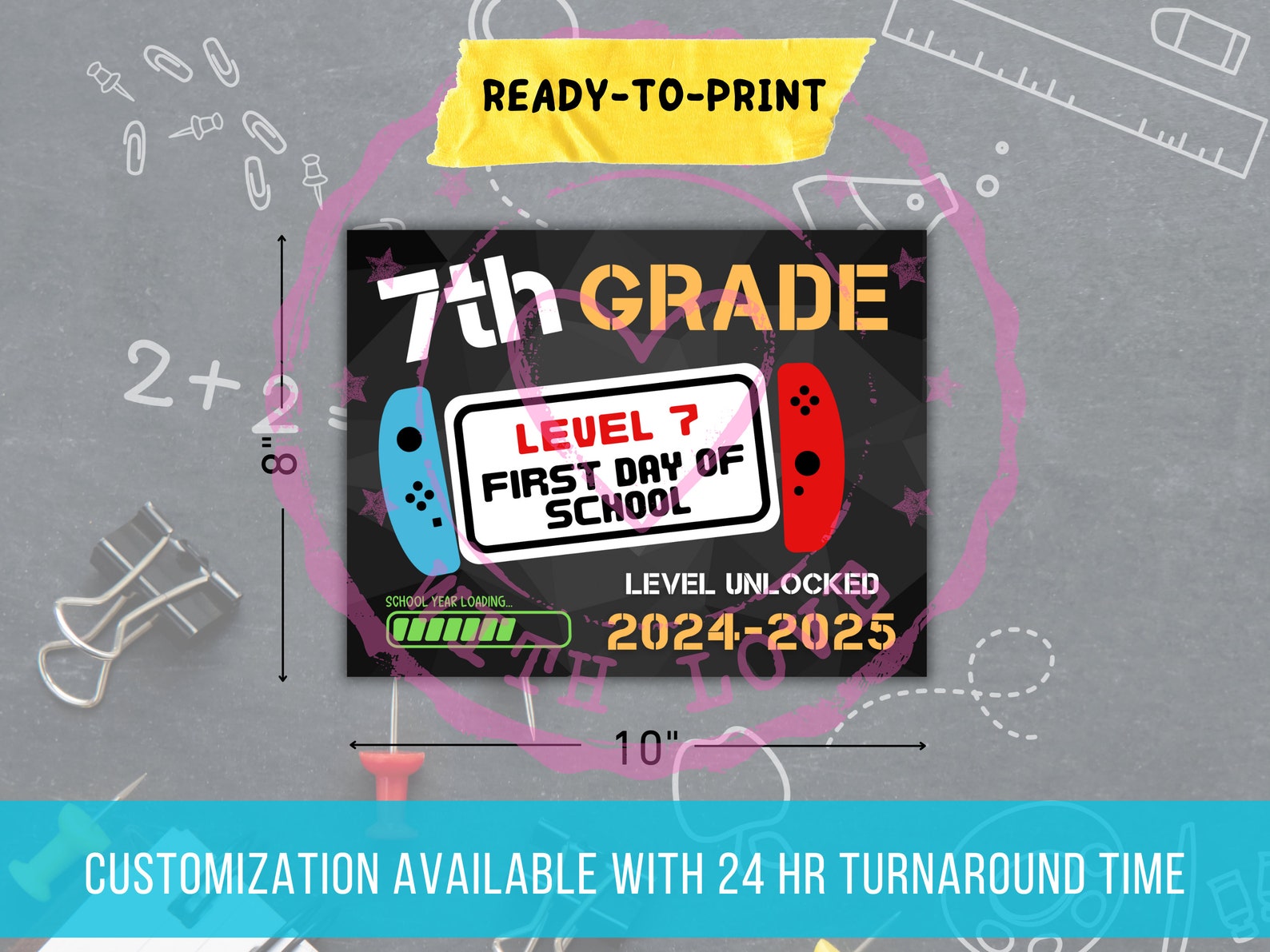 First Day of 7th Grade Sign First Day of School Sign 7th Grade First ...