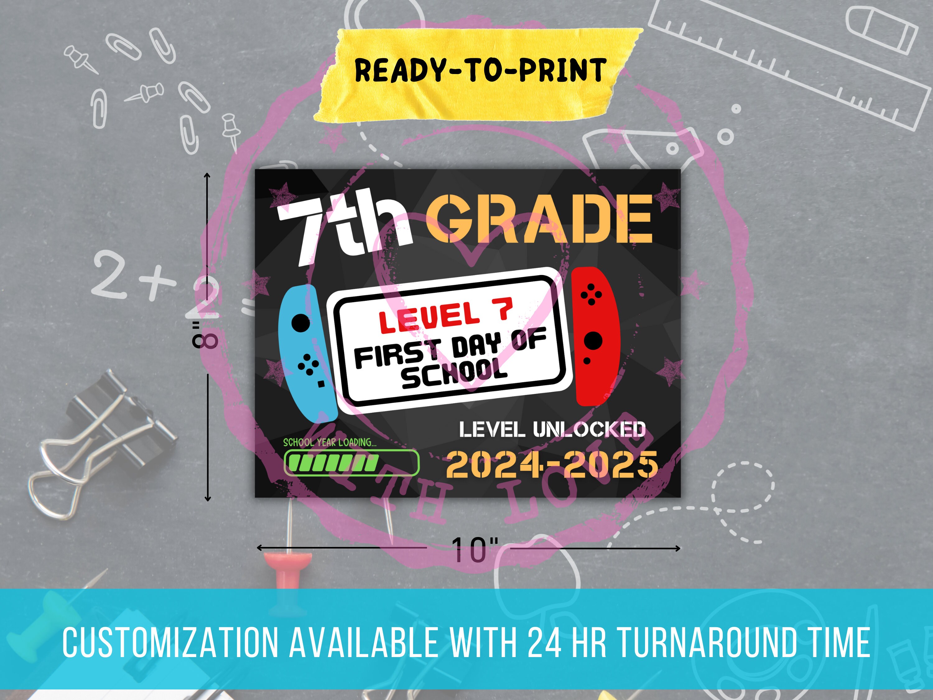 First Day of 7th Grade Sign First Day of School Sign 7th Grade First ...