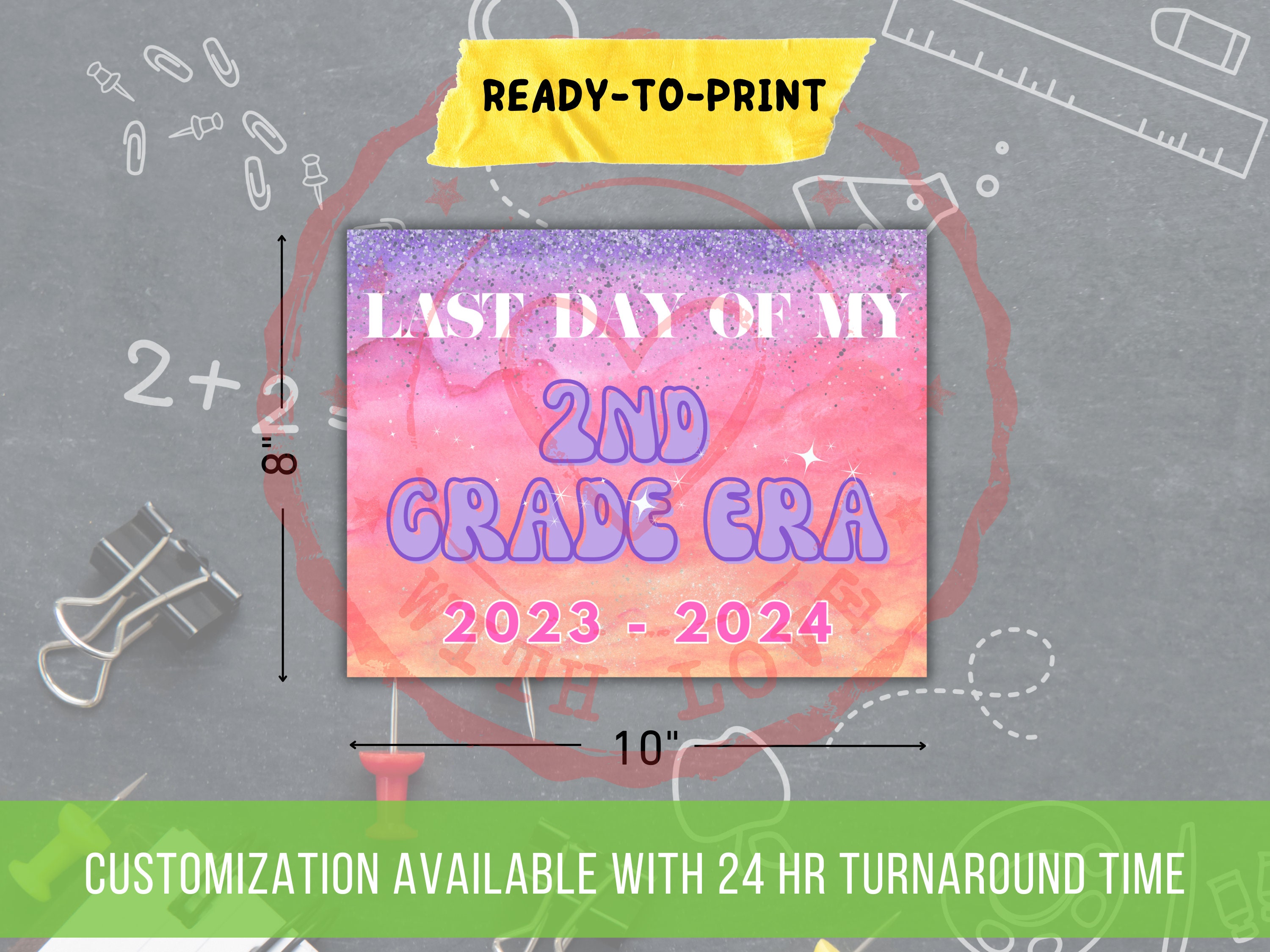 Last Day of 2nd Grade Sign Last Day of School Sign 2nd Grade Last Day ...