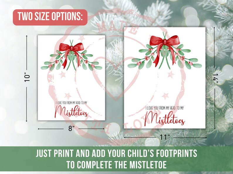 Baby's First Christmas Footprint Art | Mistletoes Keepsake (digital ...