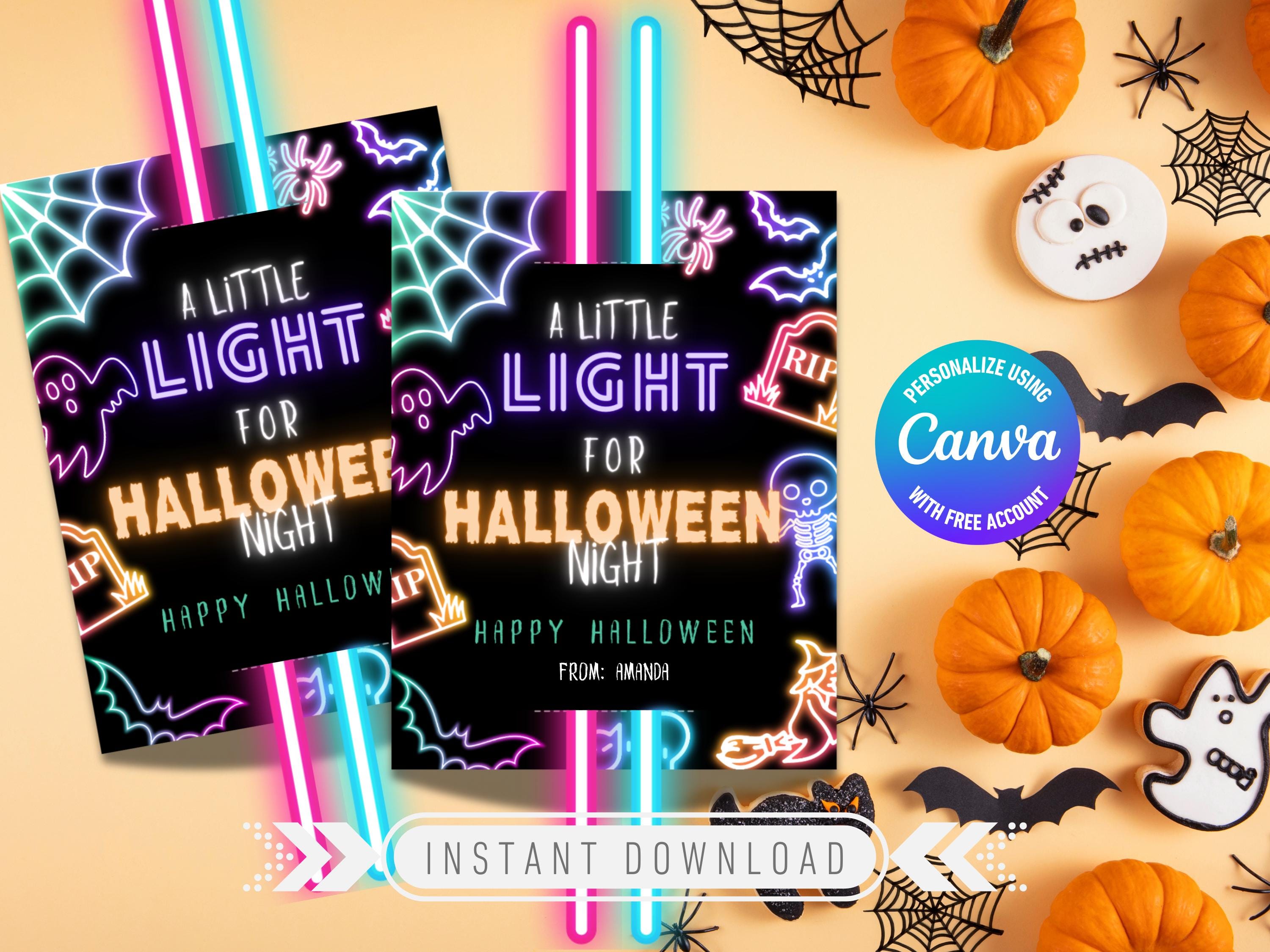 Halloween Glow Stick Gift Tags | Printable Halloween Loot Bag Tag | A ...