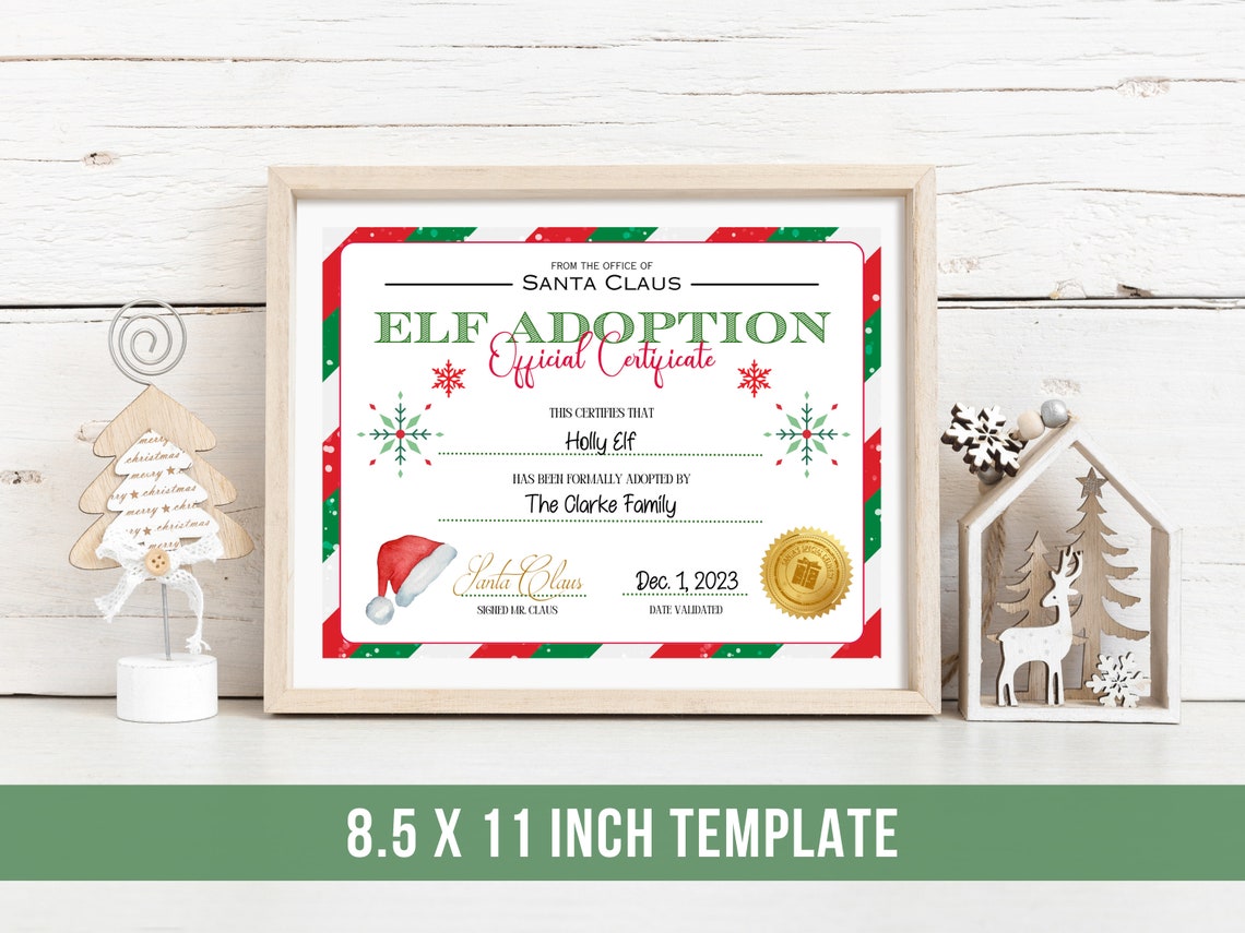 Editable Elf Adoption Certificate | Printable Elf Arrival Letter (PDF ...