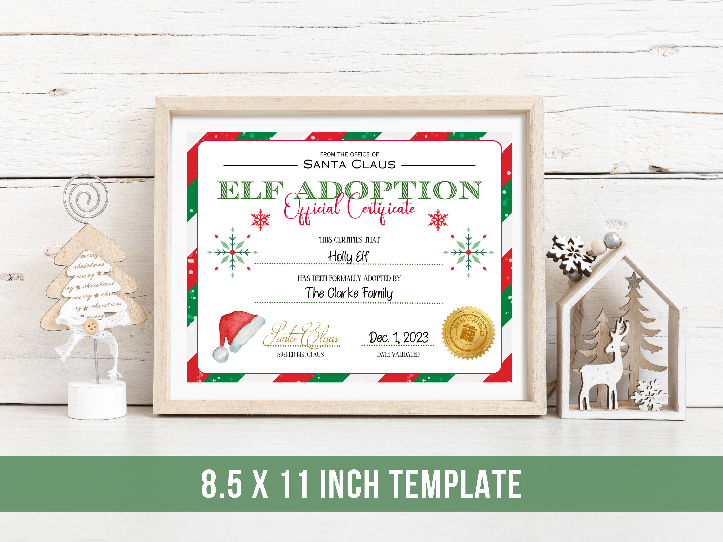Elf Adoption Certificate | Editable Elf Adoption Certificate | Adopt an ...