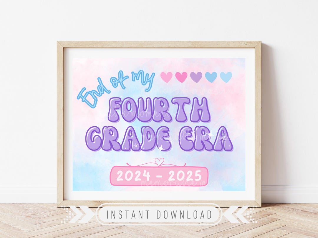 Last Day of 4th Grade Sign | Last Day of School Sign | 4th Grade | Last ...