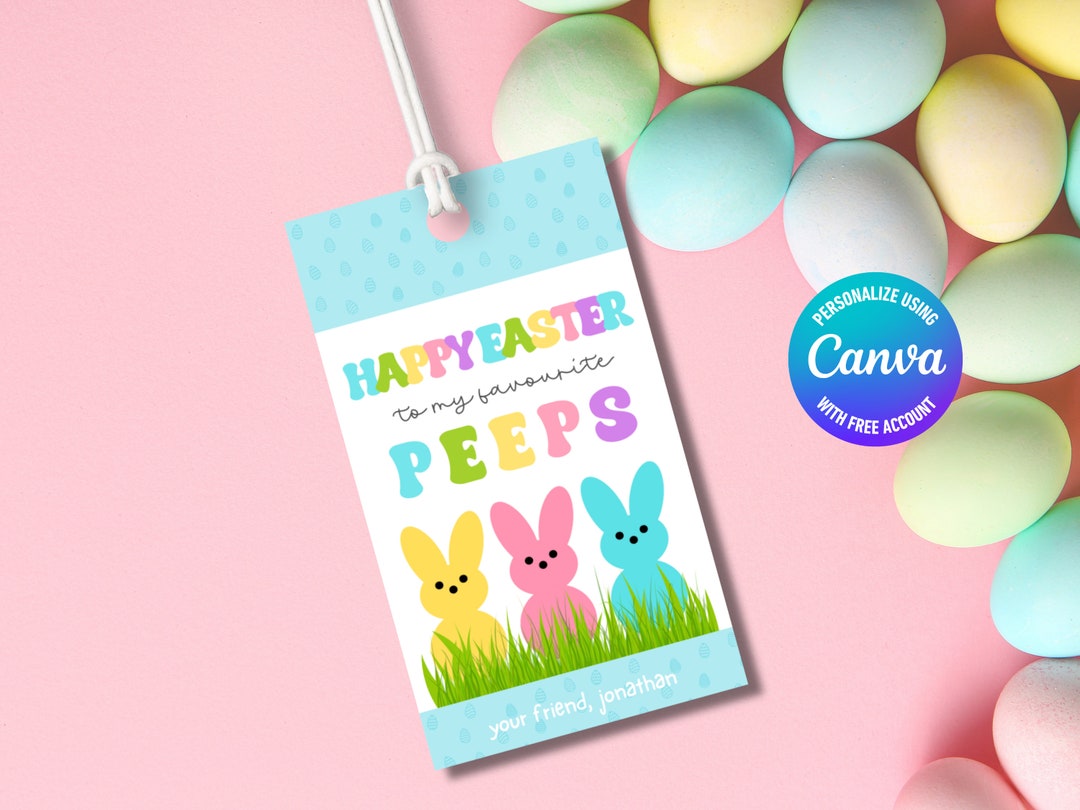 Printable My Favourite Peeps Easter Gift Tag | Instant Download Happy ...