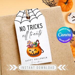Editable Halloween Gift Tags | Halloween Favor Tags | Spooky Party Loot ...