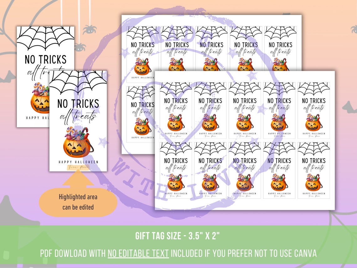 Editable Halloween Gift Tags | Halloween Favor Tags | Spooky Party Loot ...