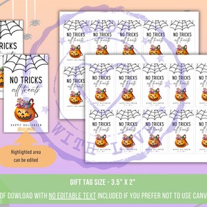 Editable Halloween Gift Tags | Halloween Favor Tags | Spooky Party Loot ...