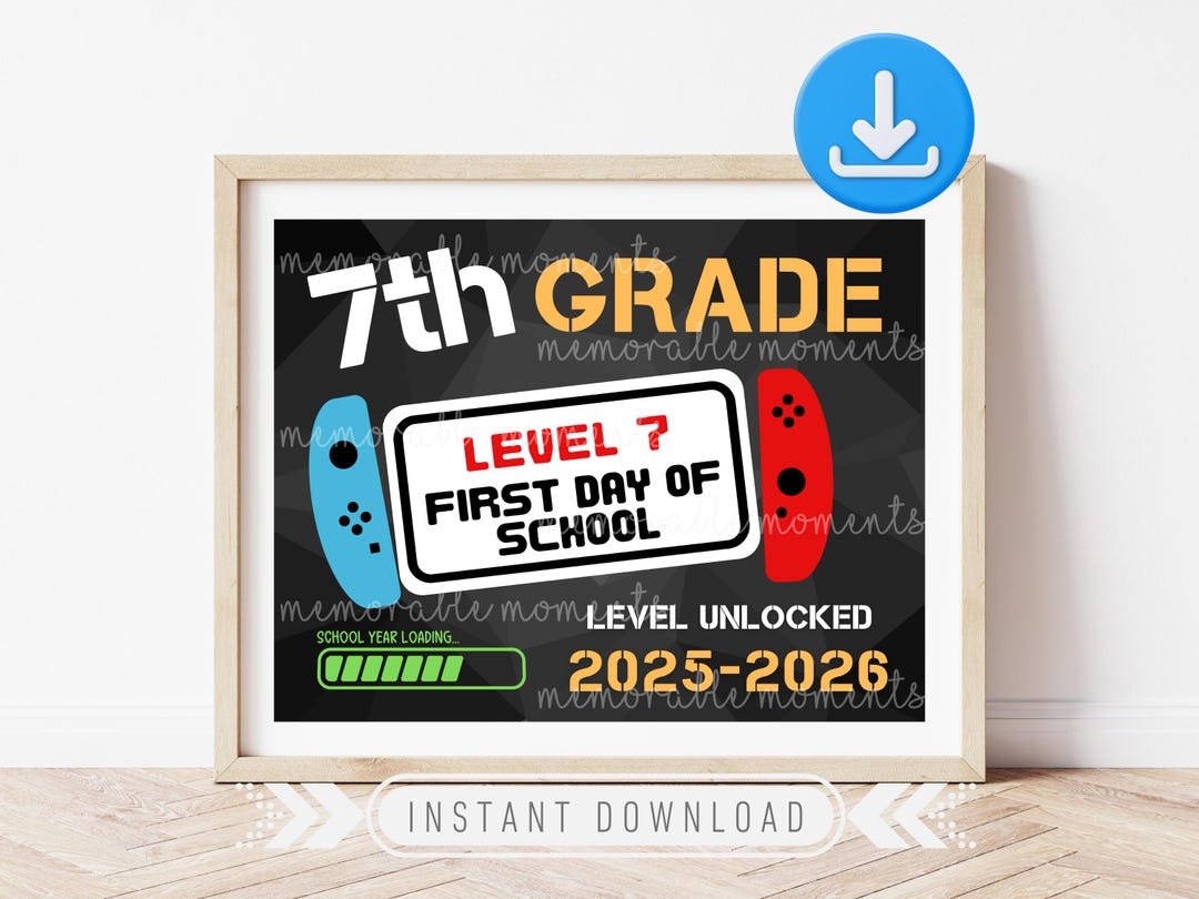 First Day of 7th Grade Sign | First Day of School Sign | 7th Grade ...