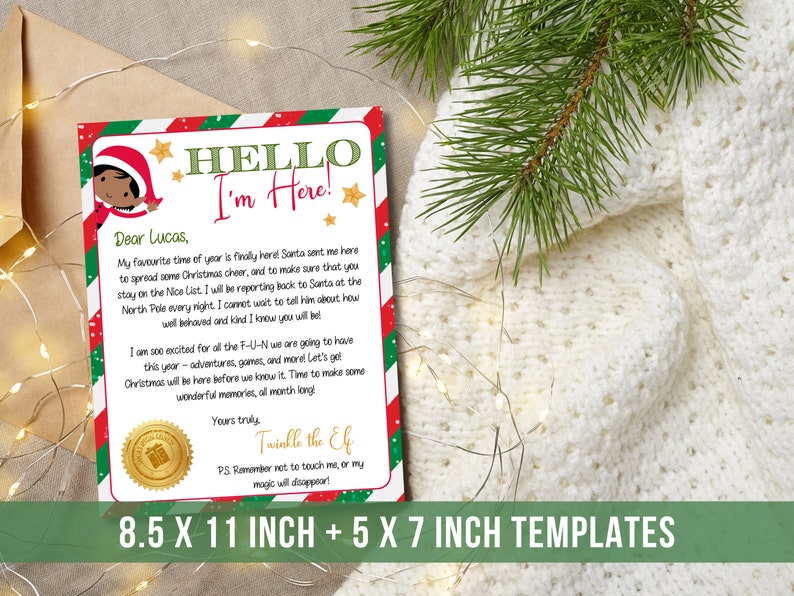Editable Elf Arrival and Goodbye Letter | Printable (digital Download ...