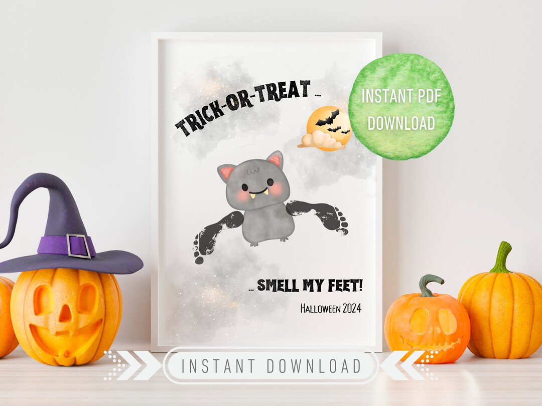 Halloween Footprint Printable Template | Printable Halloween DIY ...