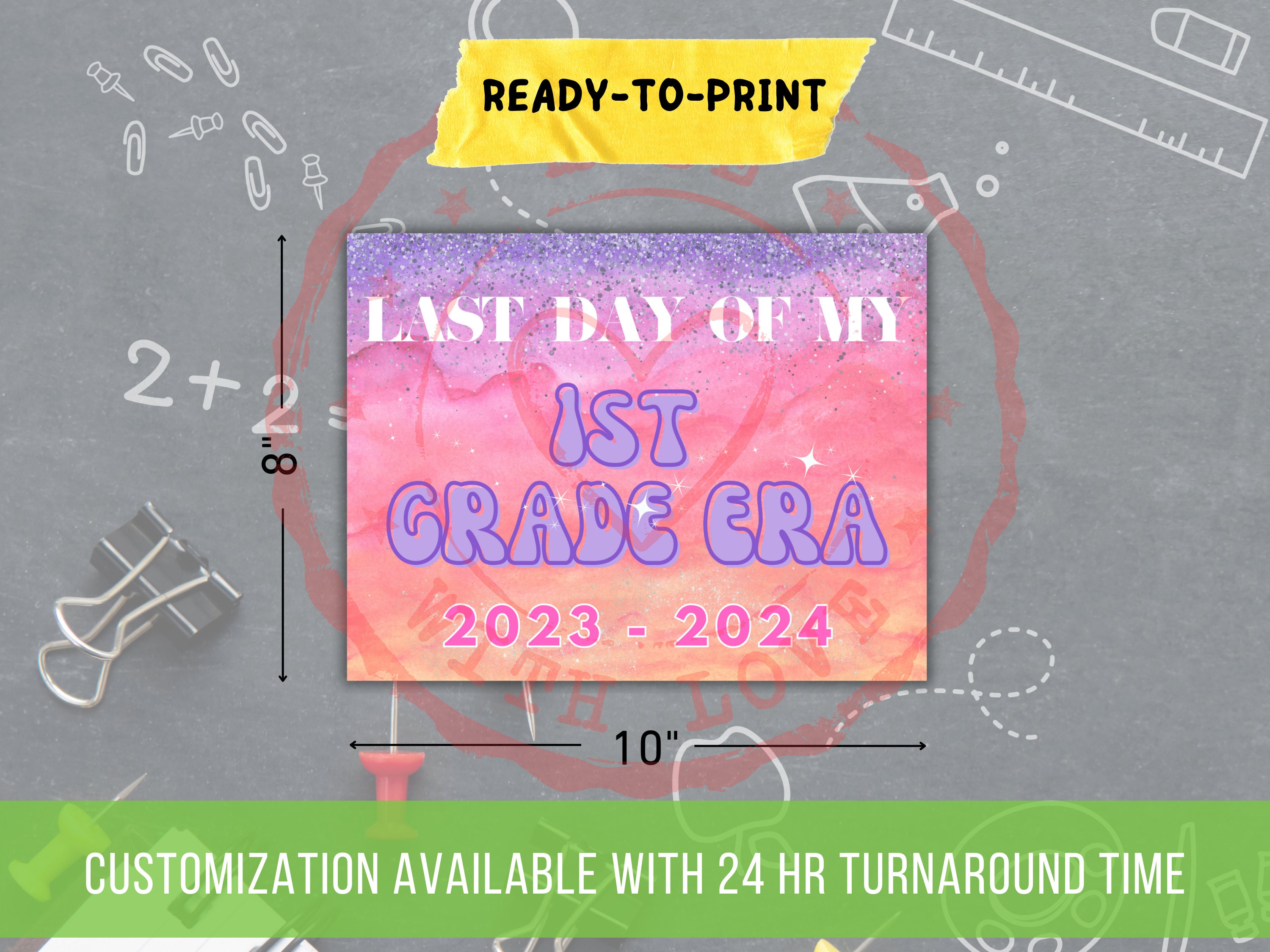 Last Day of 1st Grade Sign Last Day of School Sign 1st Grade Last Day ...
