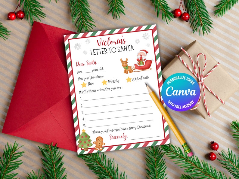 Letter to Santa Template Santa Letter From Child Letter to Santa ...