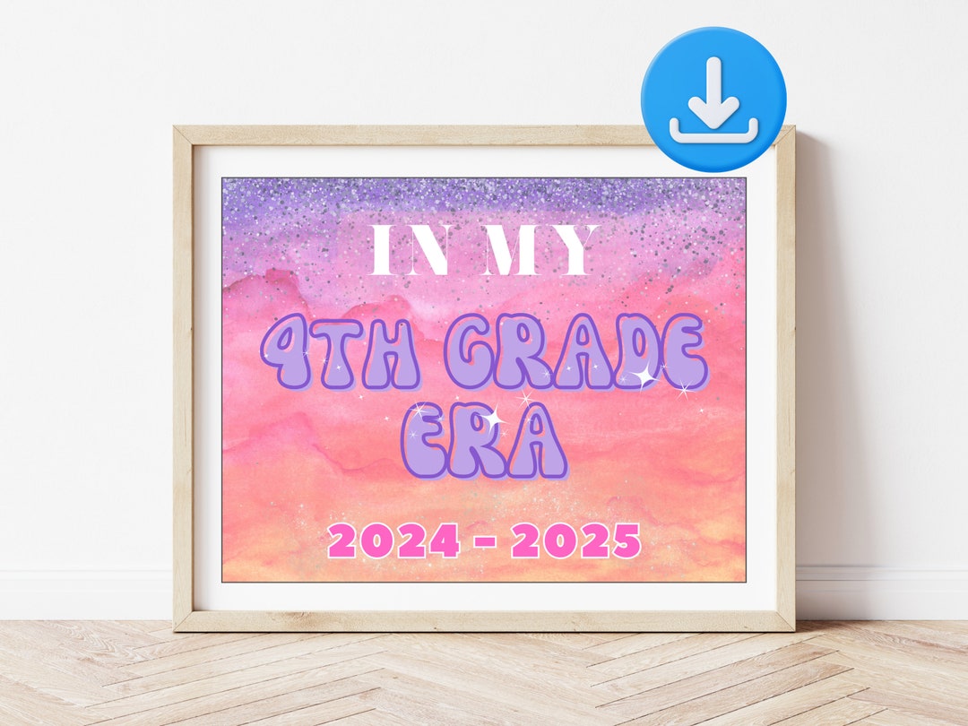 First Day of 4th Grade Sign First Day of School Sign 4th Grade First ...