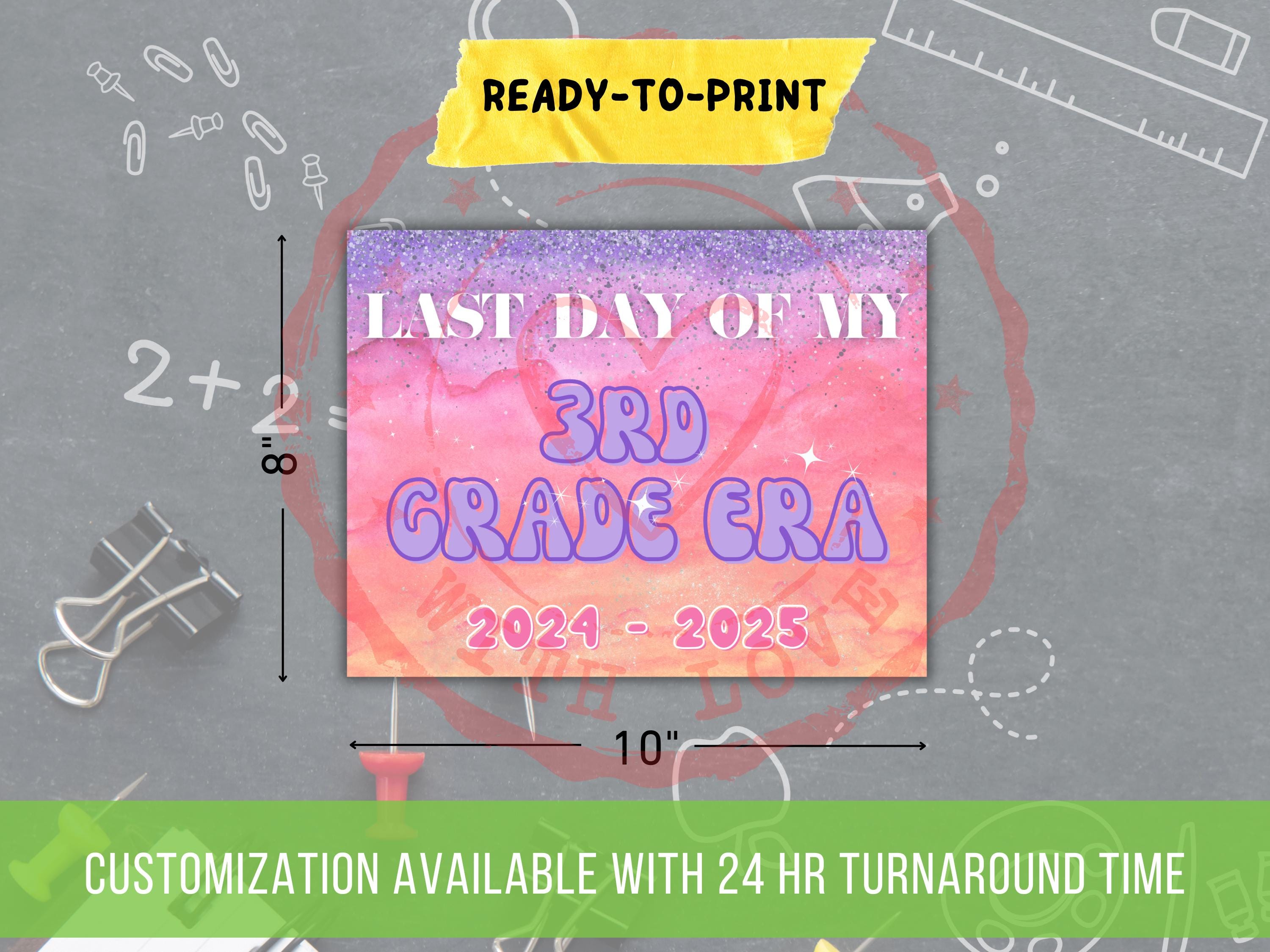 Last Day of 3rd Grade Sign | Last Day of School Sign | 3rd Grade | Last ...