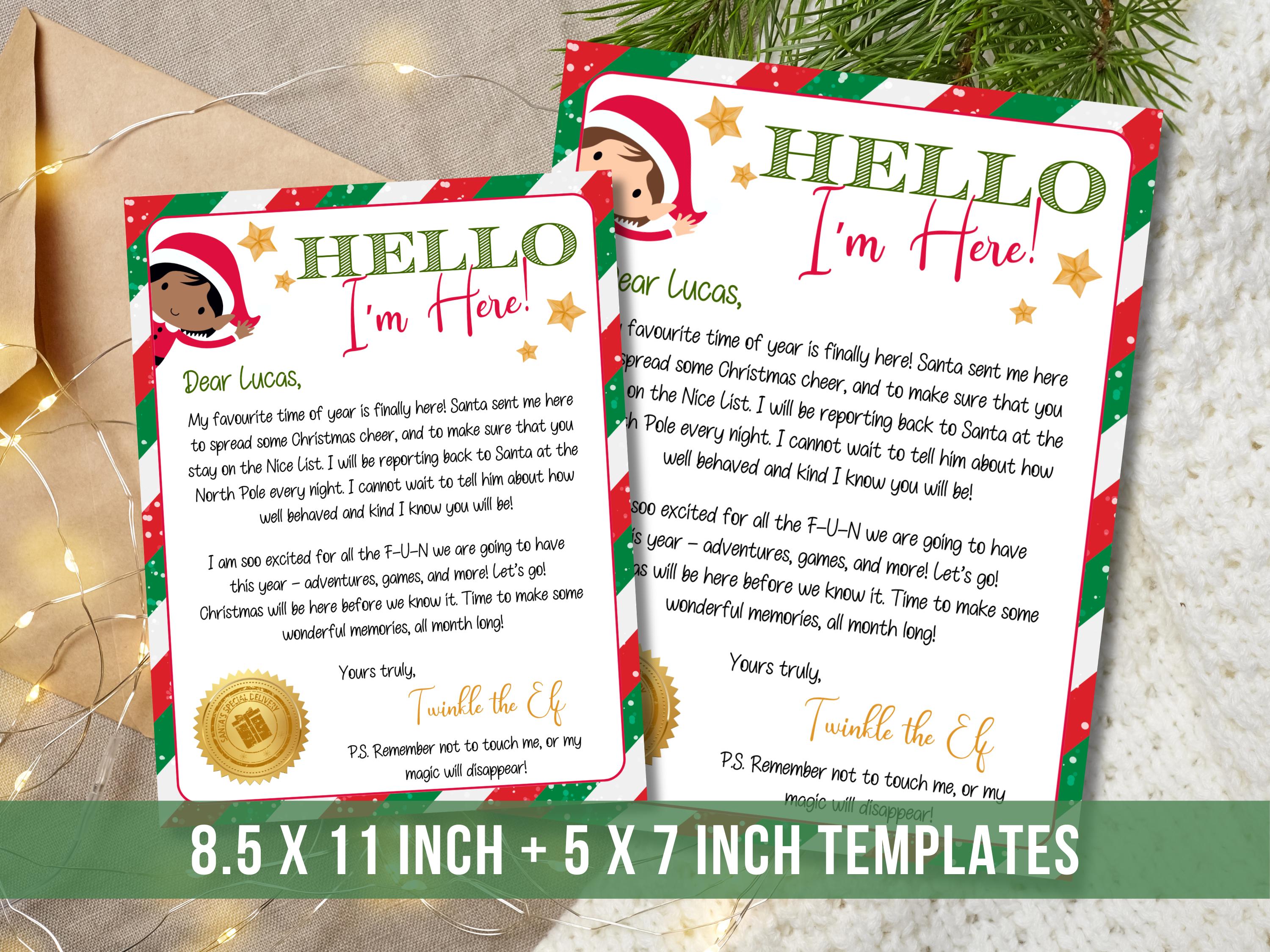 Elf Arrival Letter | I'm Back Elf Printable Letter | Elf Welcome Letter ...