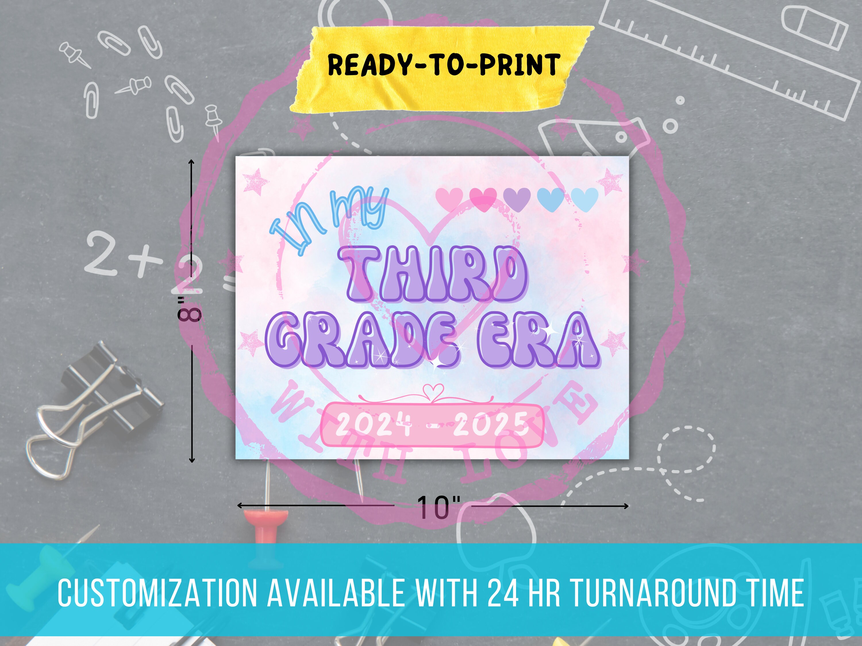 First Day of 3rd Grade Sign First Day of School Sign 3rd Grade First ...