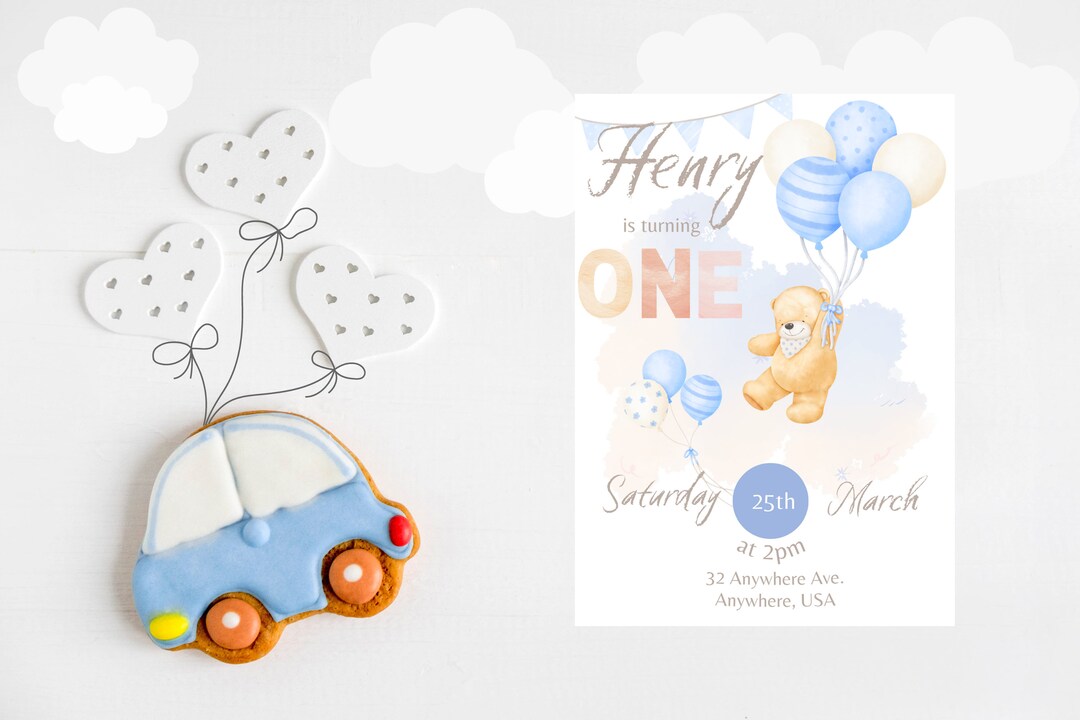 Baby's First Birthday Party Invitation | INSTANT DOWNLOAD | Editable ...
