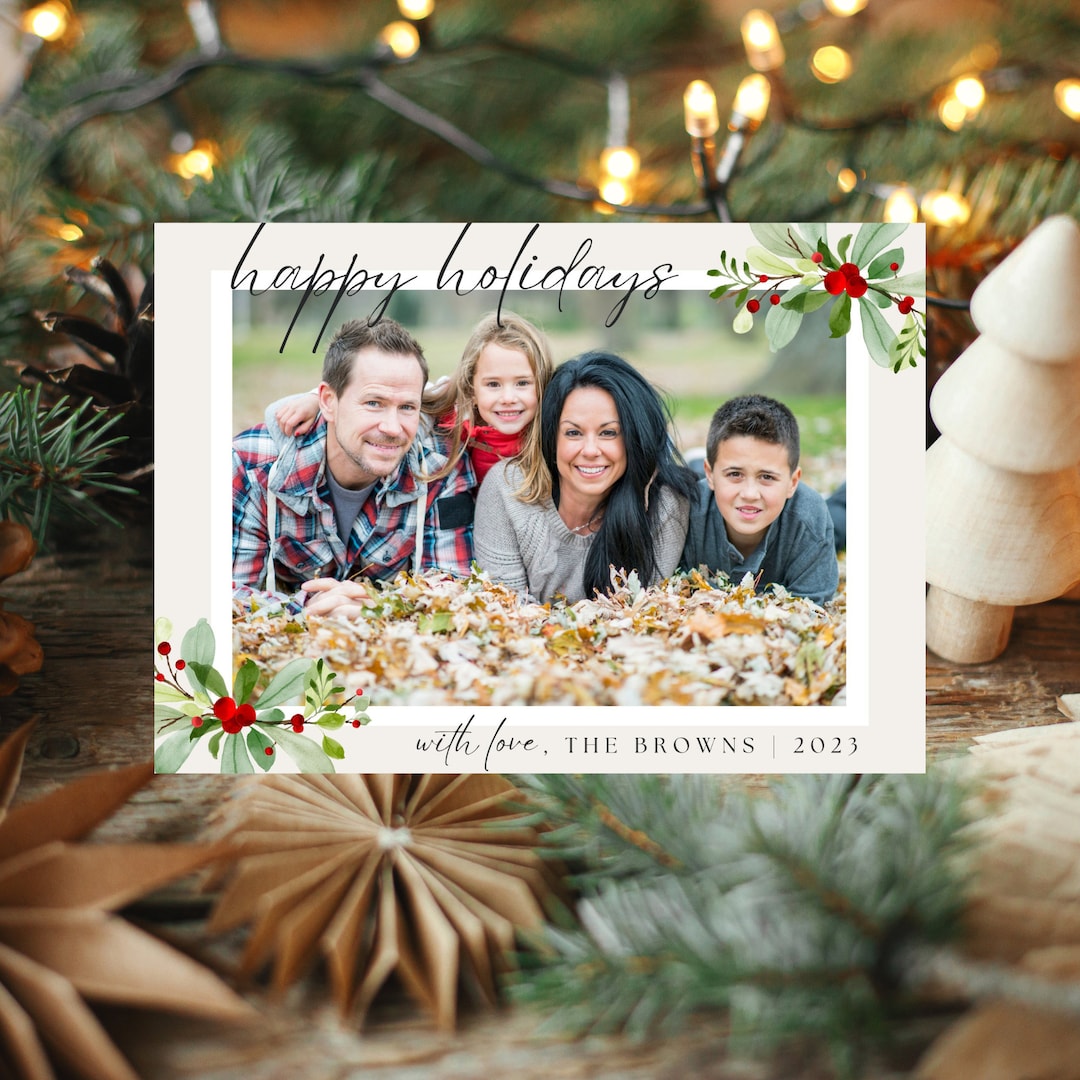 Personalized Photo Christmas Cards| INSTANT DOWNLOAD | Digital Cards ...