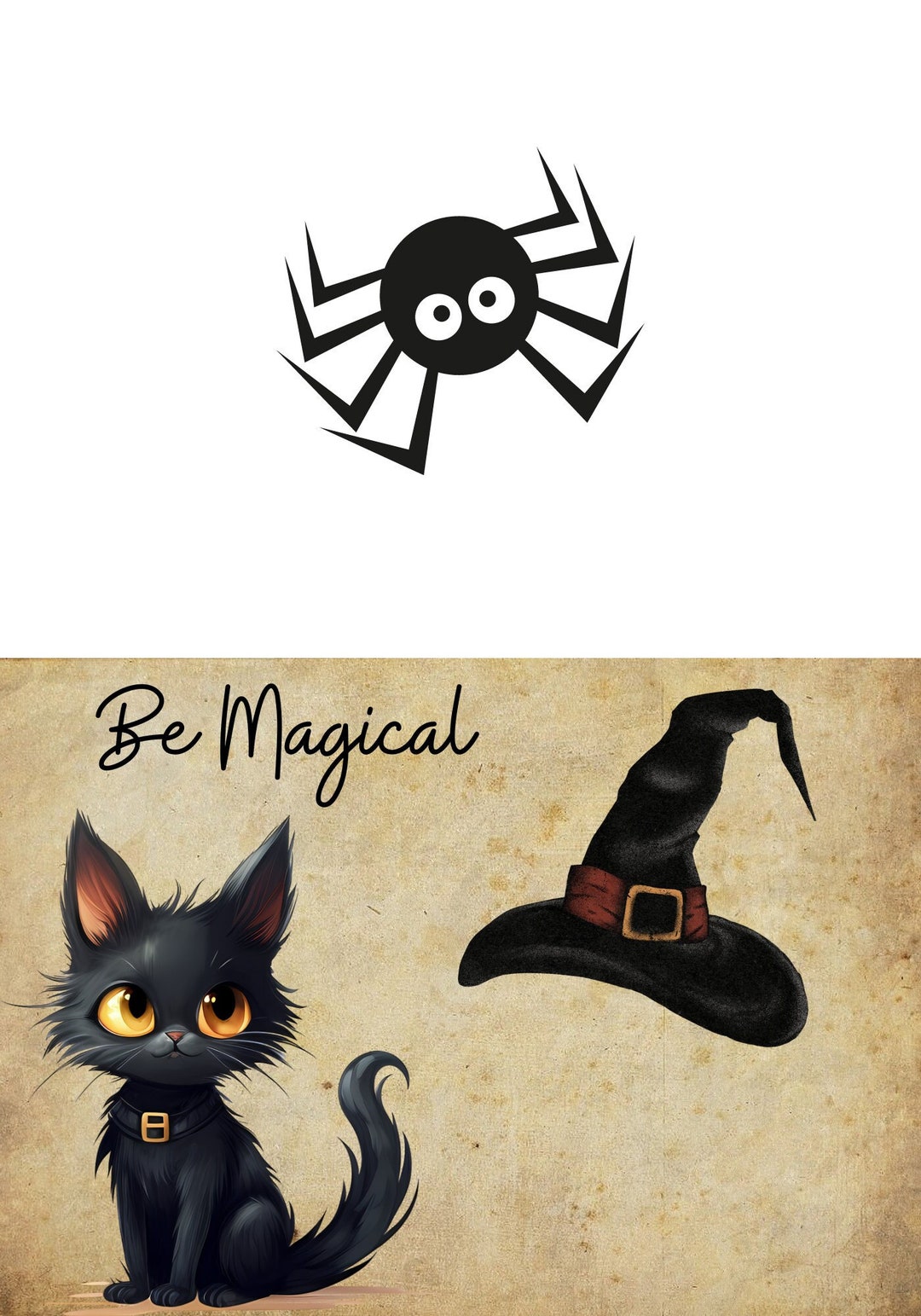 Halloween Black Cat Printable Cards Instant Download Digital - Etsy