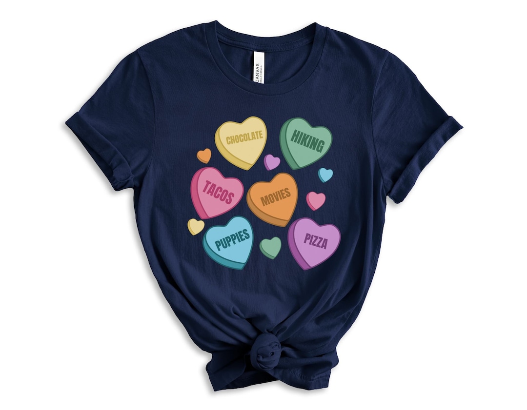 Custom Valentine's Shirt, Valentine's Heart Shirt, Heart Candy Shirt ...