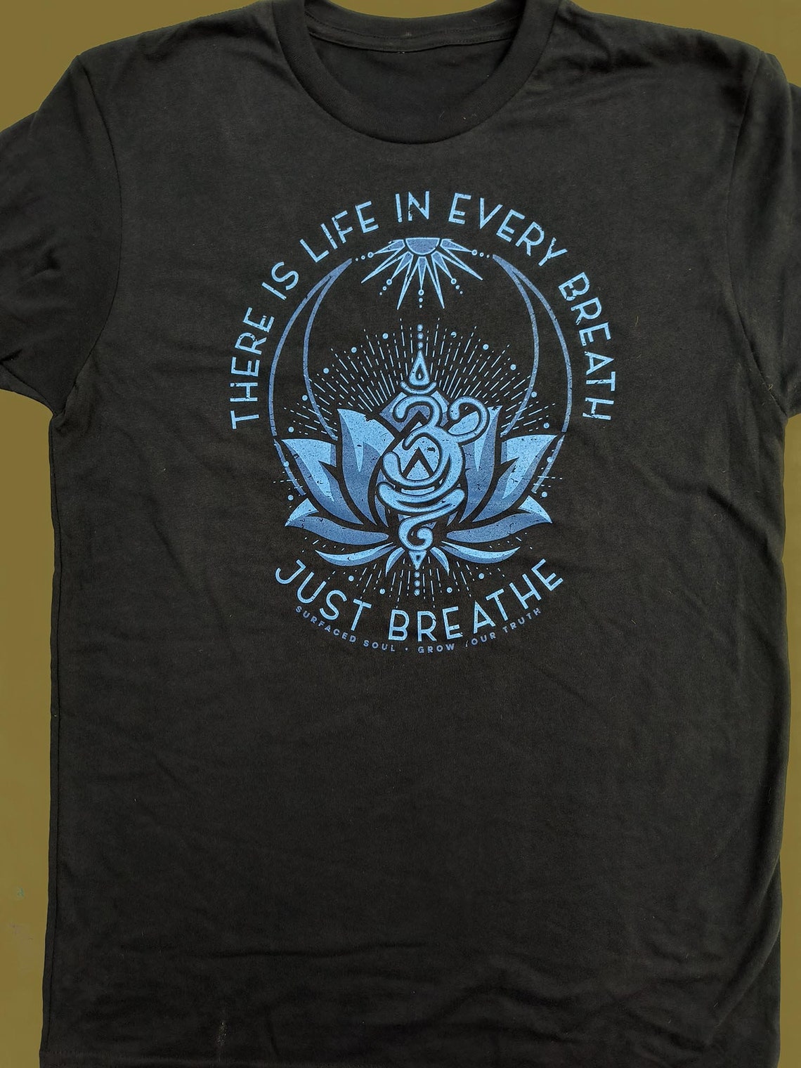 Yoga Tshirt, Yoga Shirt, Meditation Tee, Just Breathe Tshirt, Lotus ...