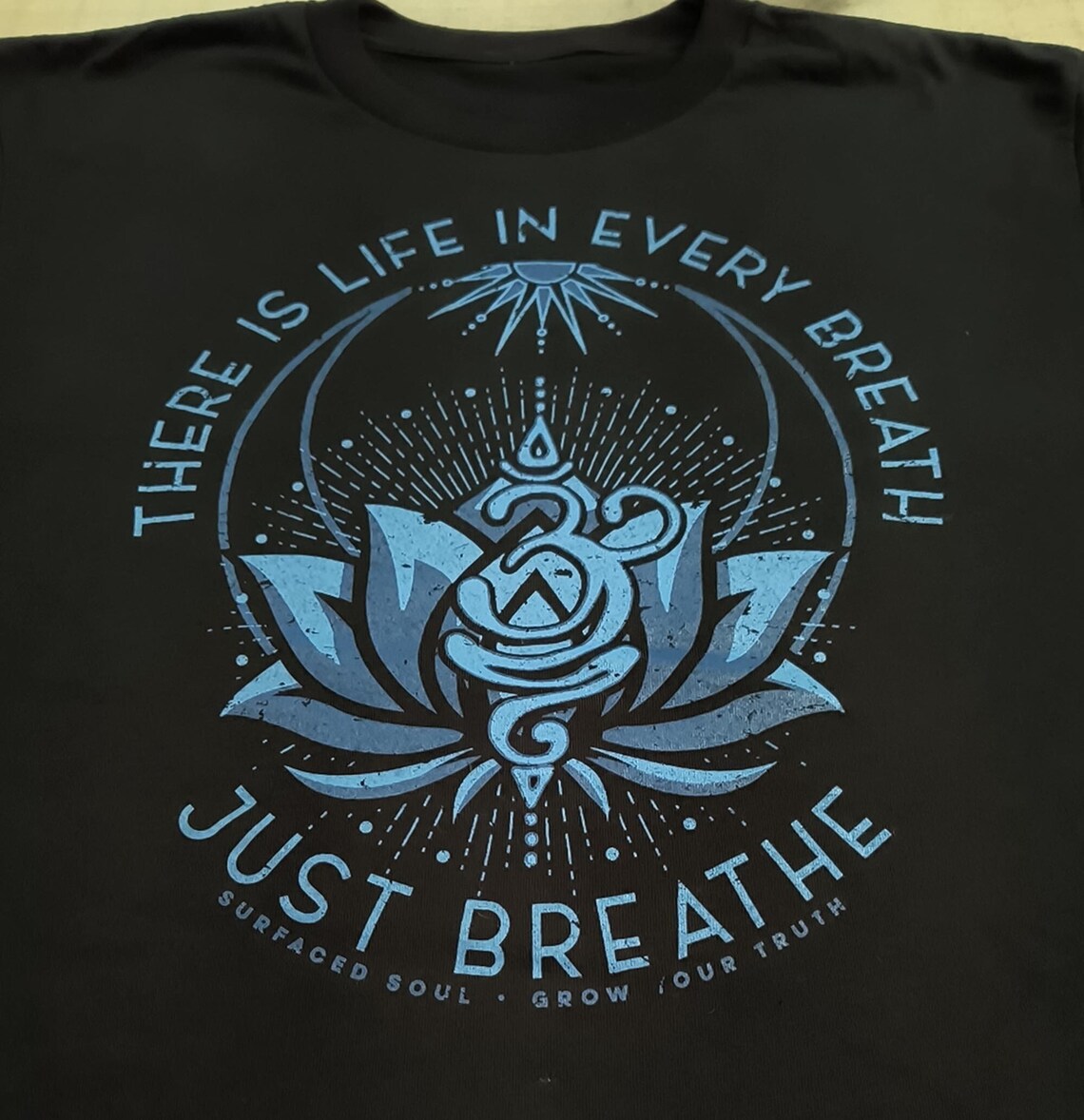 Yoga Tshirt, Yoga Shirt, Meditation Tee, Just Breathe Tshirt, Lotus ...