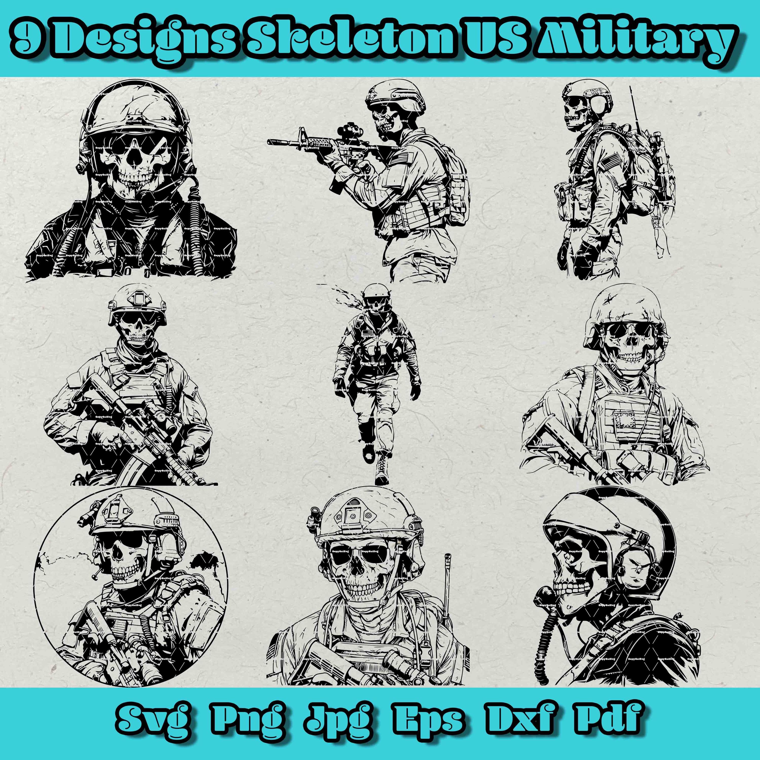 Skeleton US Military Soldier SVG Bundle (digital Download) - Etsy