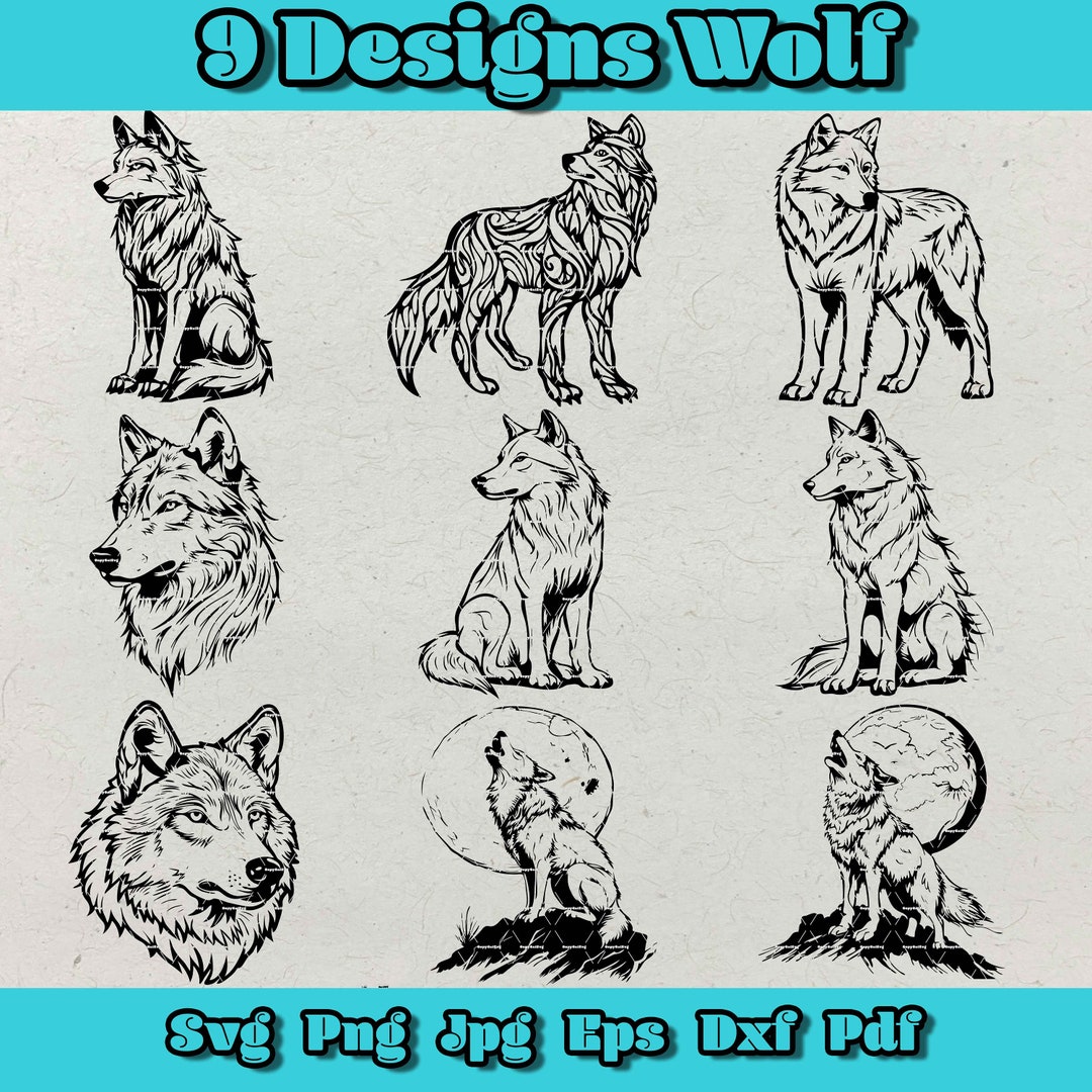 Wolf SVG Bundle, Cool Wolf Head Svg, Layered Wolf Svg,wild Animal ...