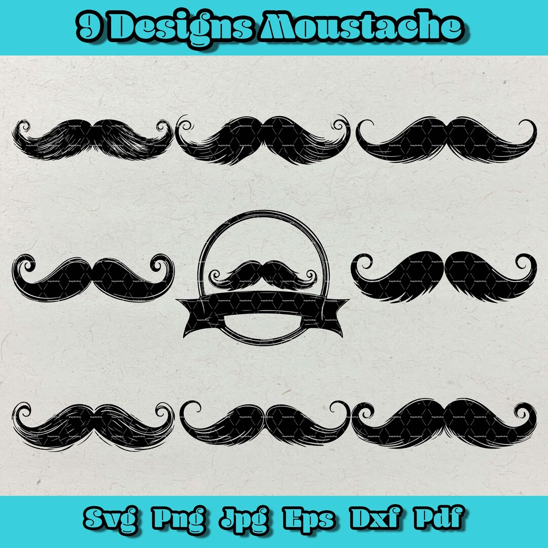 Vintage Mustache SVG Bundle: Laser Engraving Designs (digital Download ...