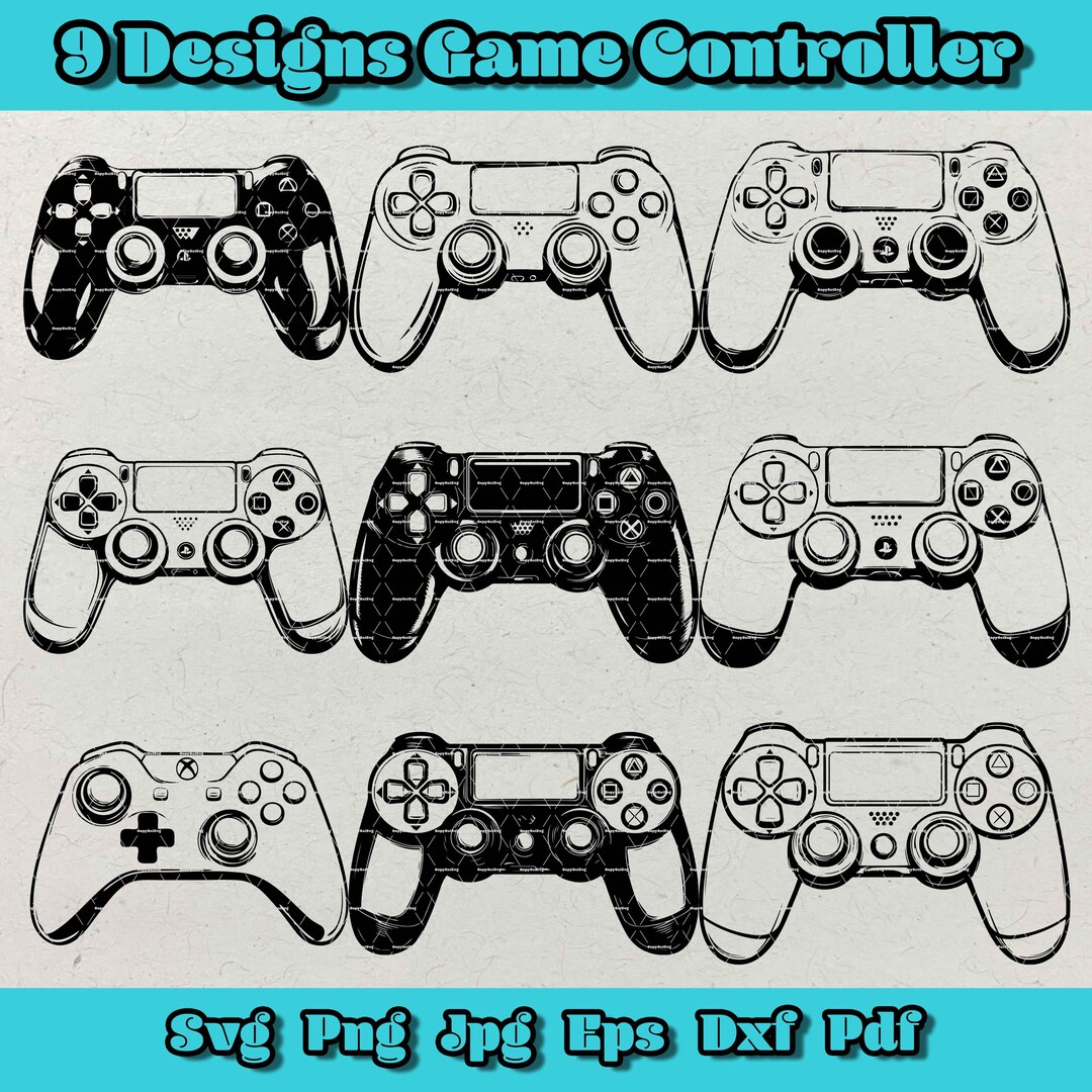 Game Controller Svg Bundle, Retro Gaming Clipart, Video Gamepad Png ...