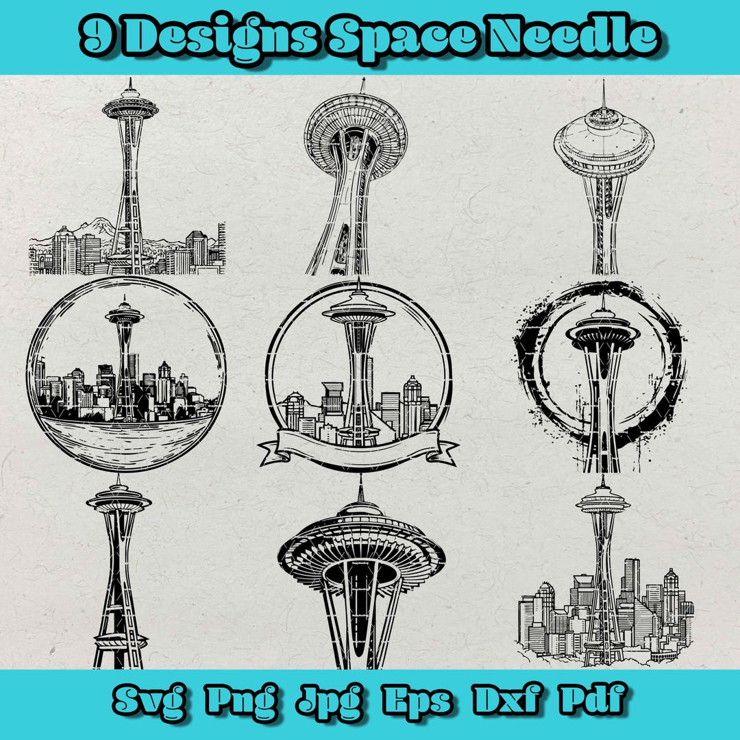 Space Needle SVG Bundle: Seattle City View Laser Files (digital Product ...