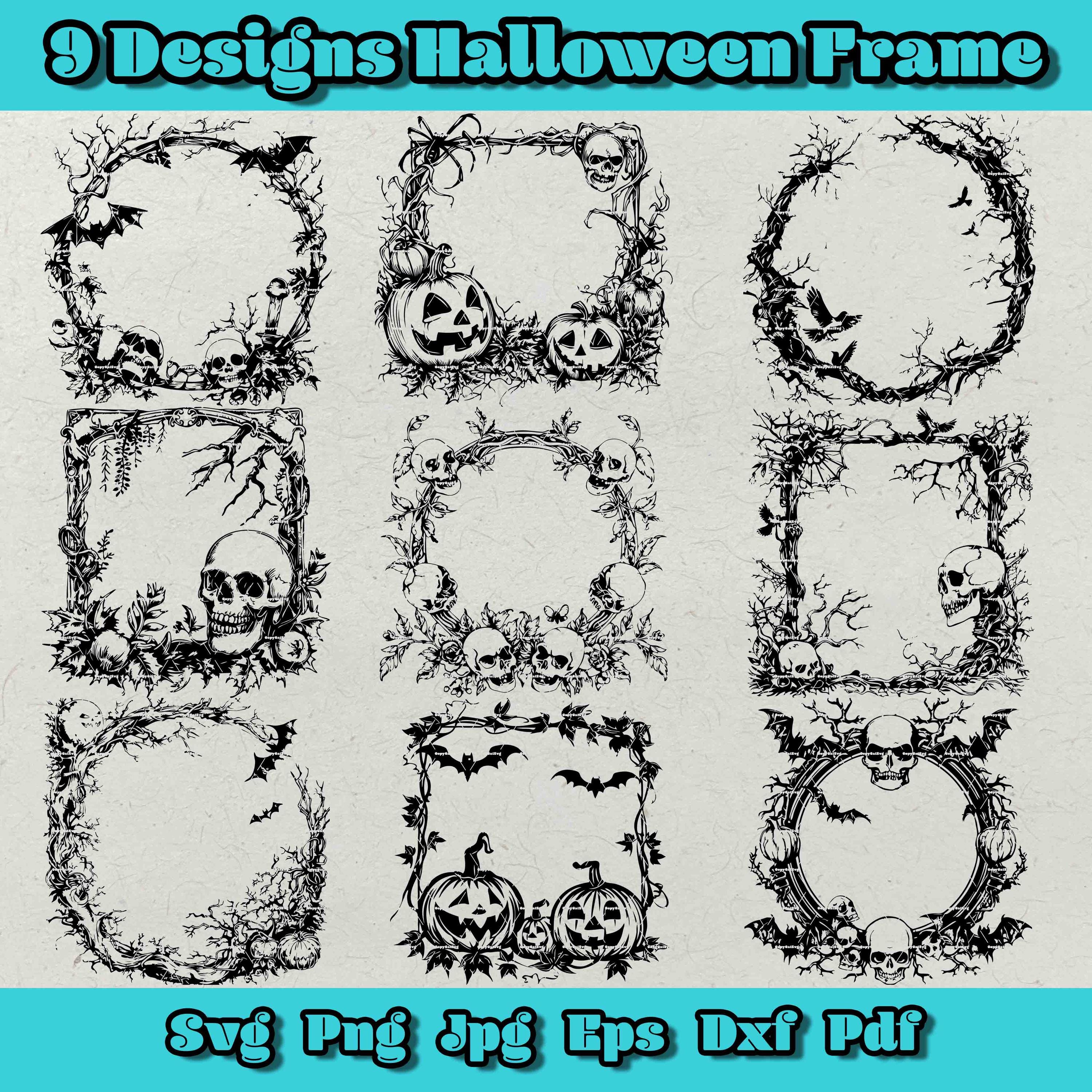 Halloween Frame Svg Bundle, Halloween Skull Svg Bundle, Halloween ...