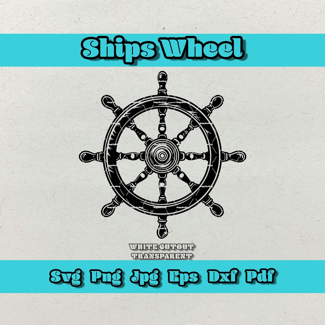 Ship Wheel Svg, Boat Wheel Svg, Nautical Svg, Boat Wheel Silhouette ...